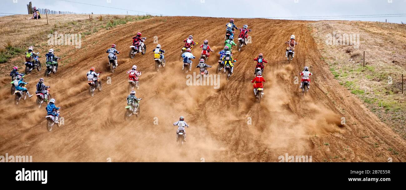 Uphill motor Cross bike racing Stock Photo - Alamy