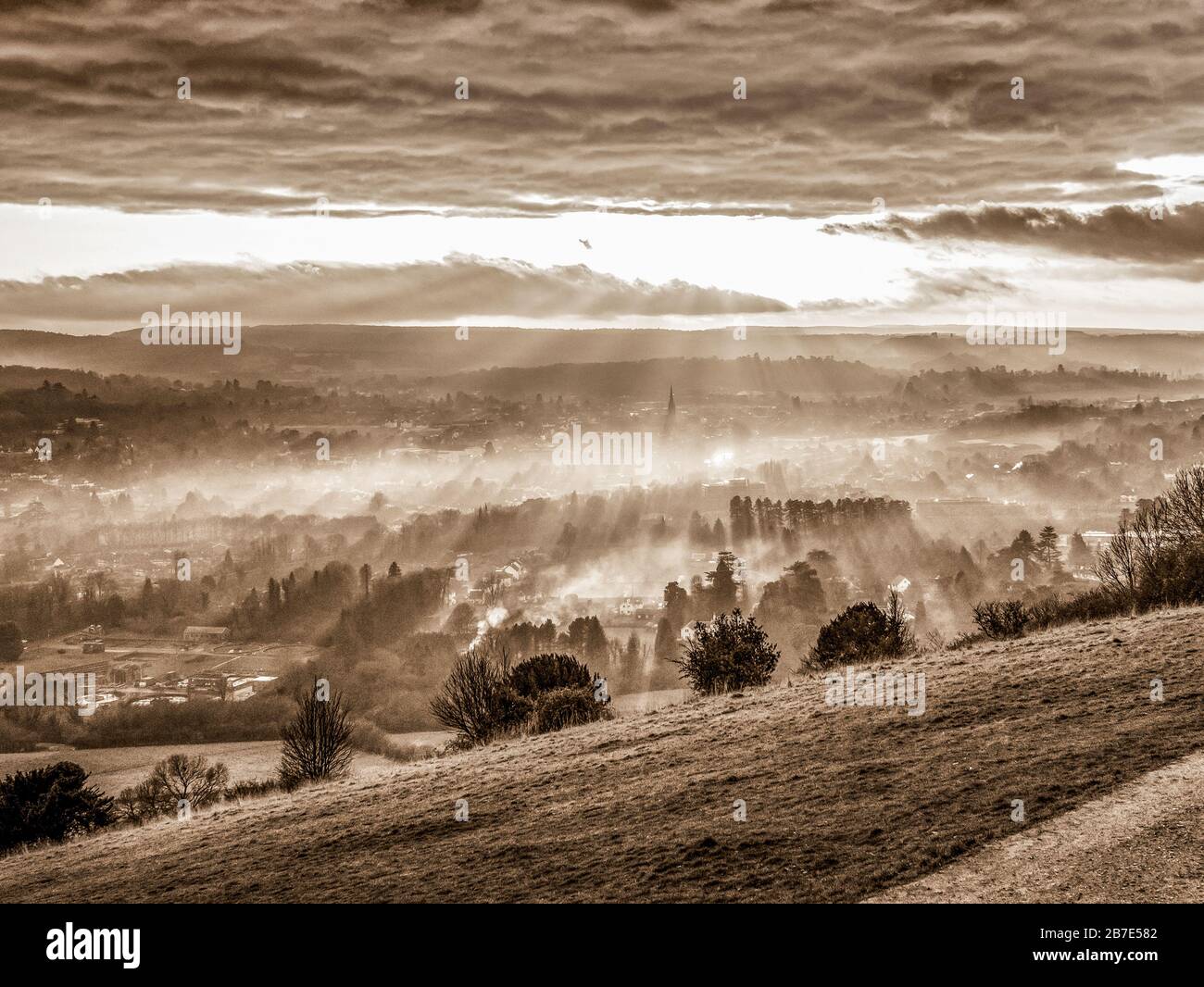 Box hill surrey sunset hi-res stock photography and images - Alamy