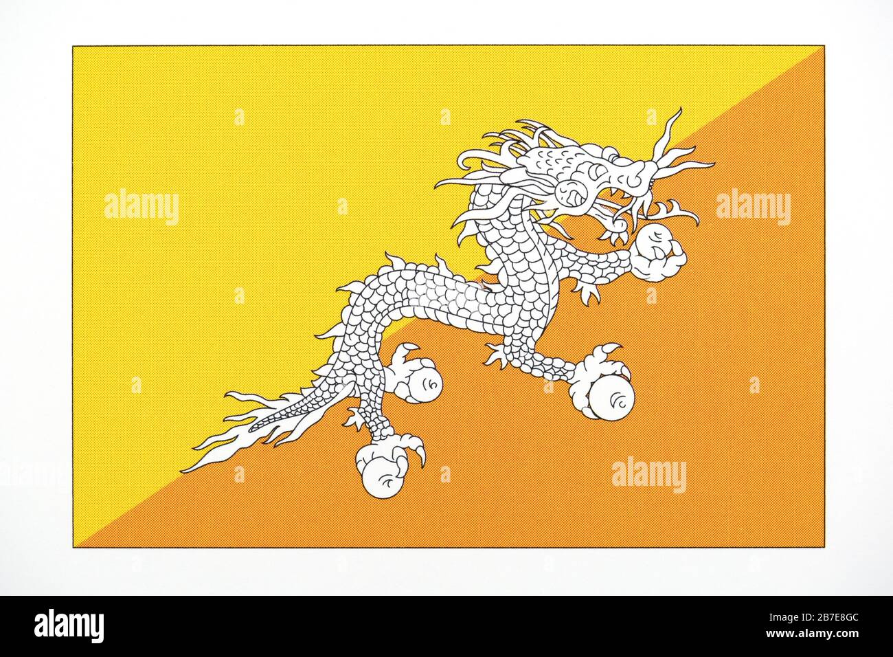 National flag of Bhutan Stock Photo - Alamy