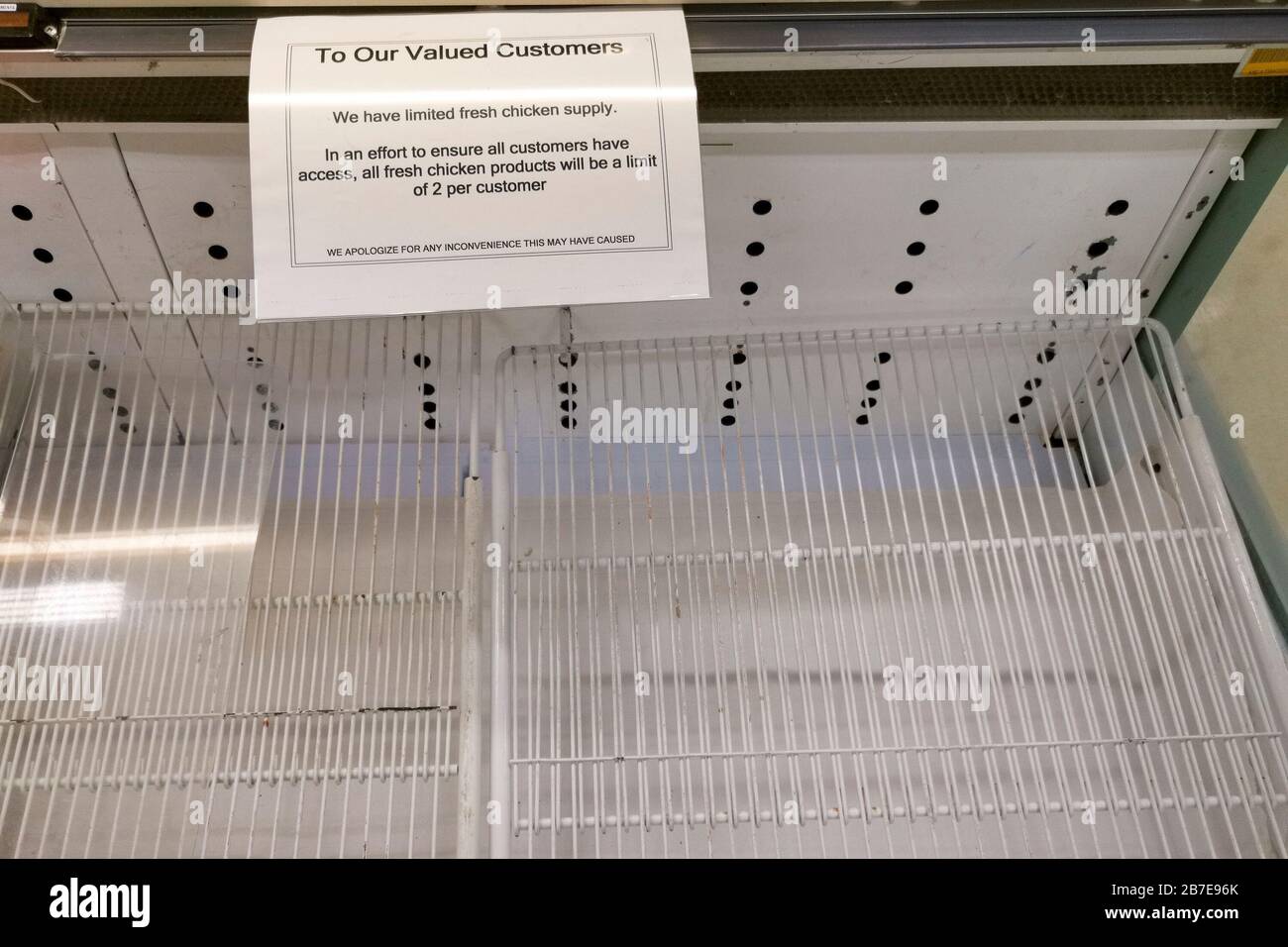 Toronto, Canada. 15th March 2020. Purchase limit sign posted at an ...