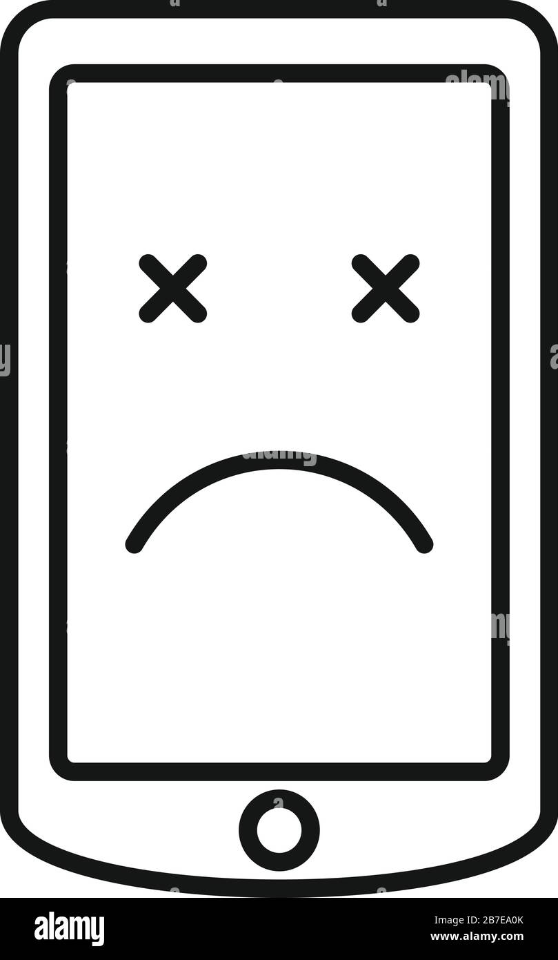 Broken mobile phone icon. Outline broken mobile phone vector icon for ...