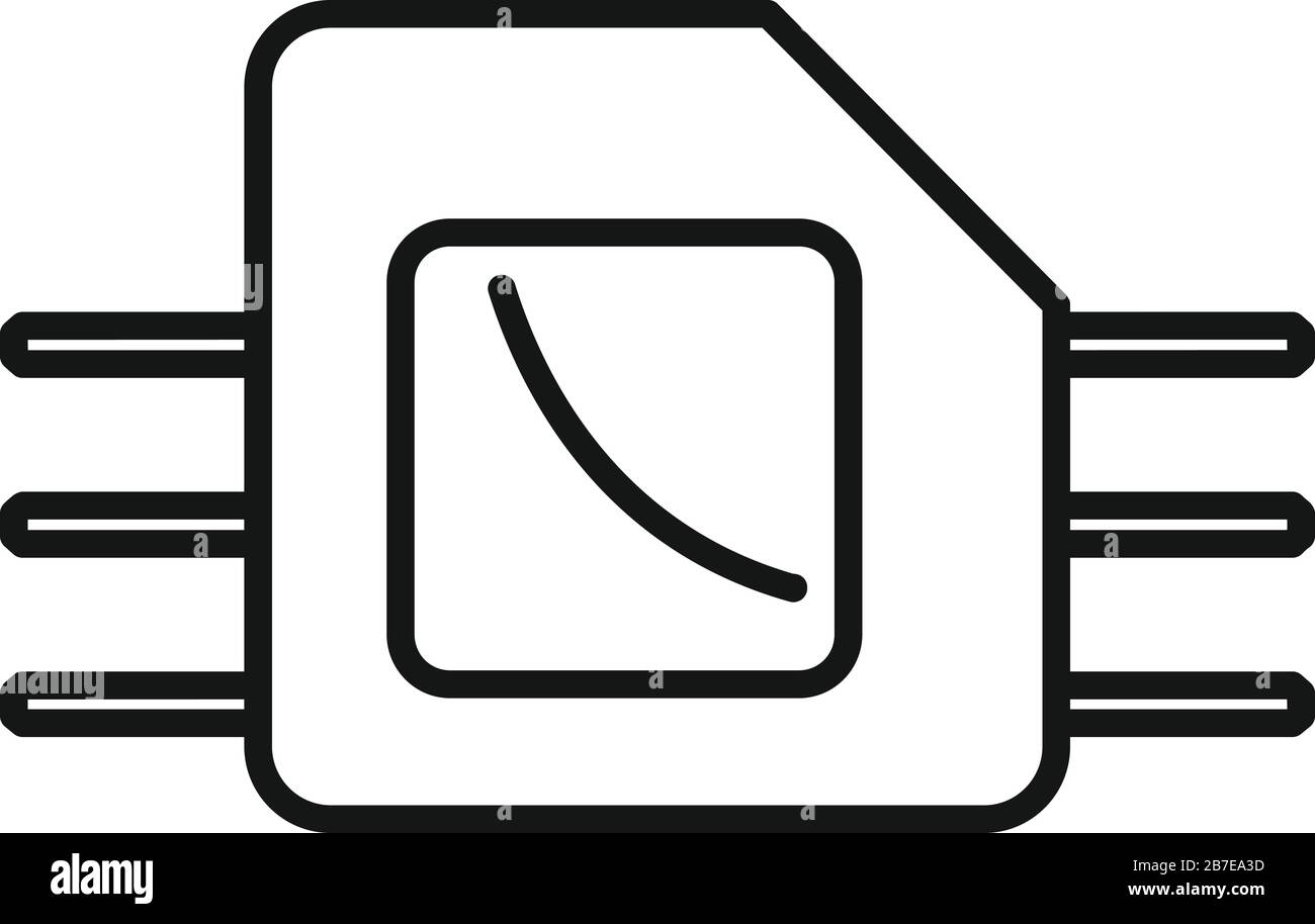 Phone esim icon. Outline phone esim vector icon for web design isolated ...