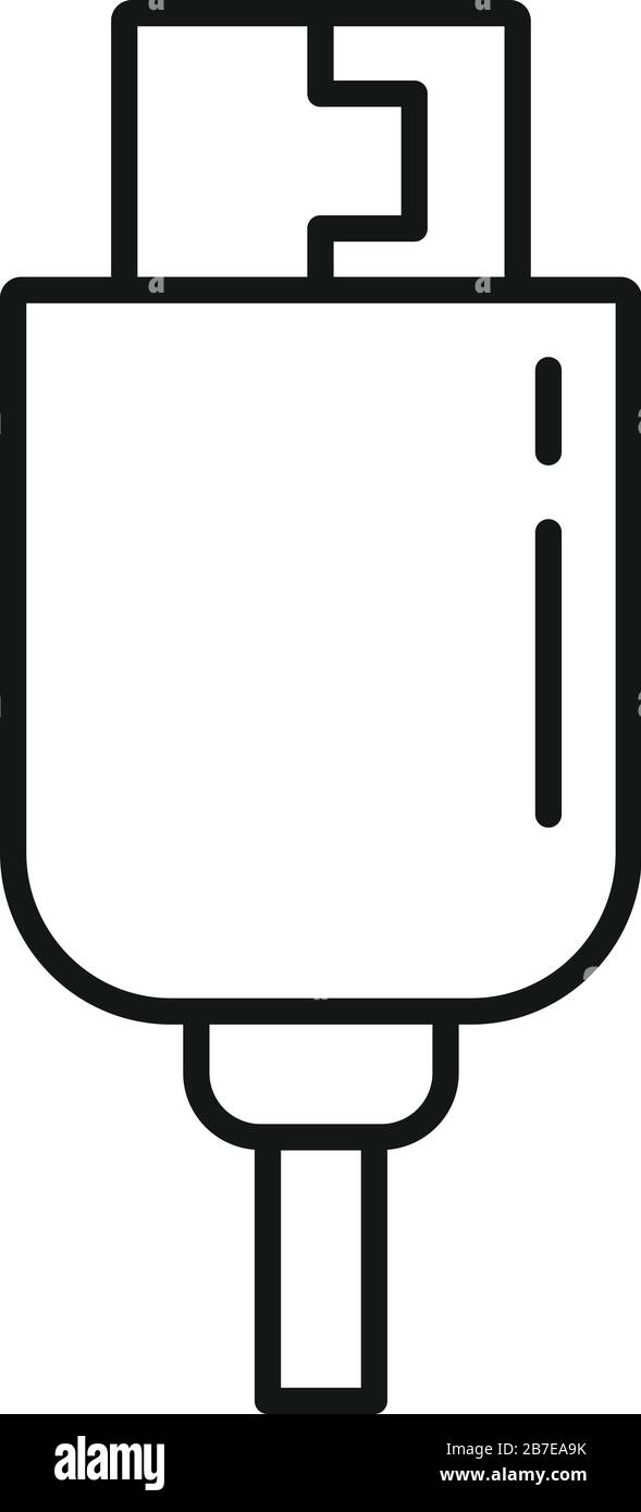Phone usb cable icon. Outline phone usb cable vector icon for web ...