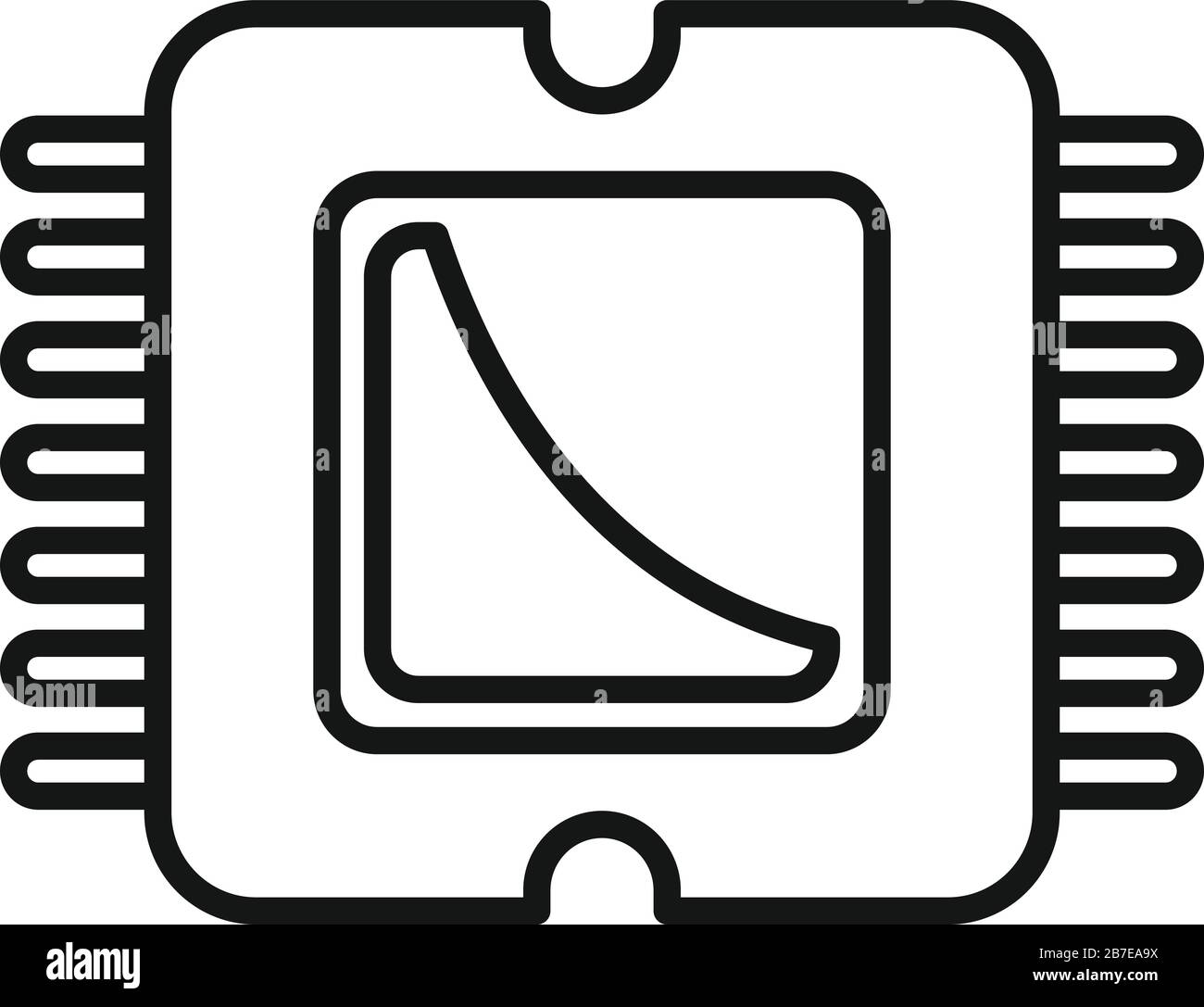 Phone processor icon. Outline phone processor vector icon for web design isolated on white ...