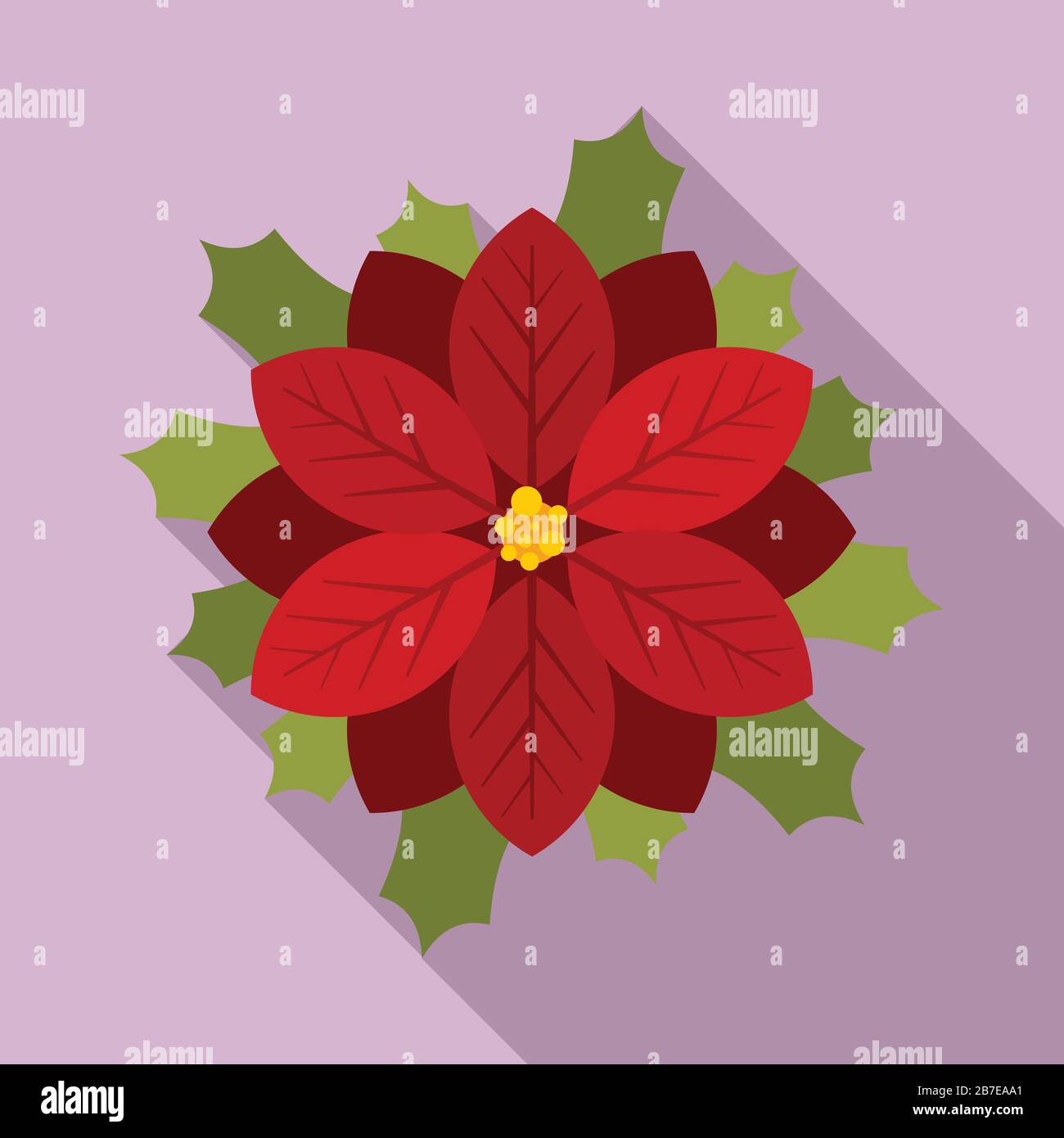 Decoration poinsettia icon. Flat illustration of decoration poinsettia ...