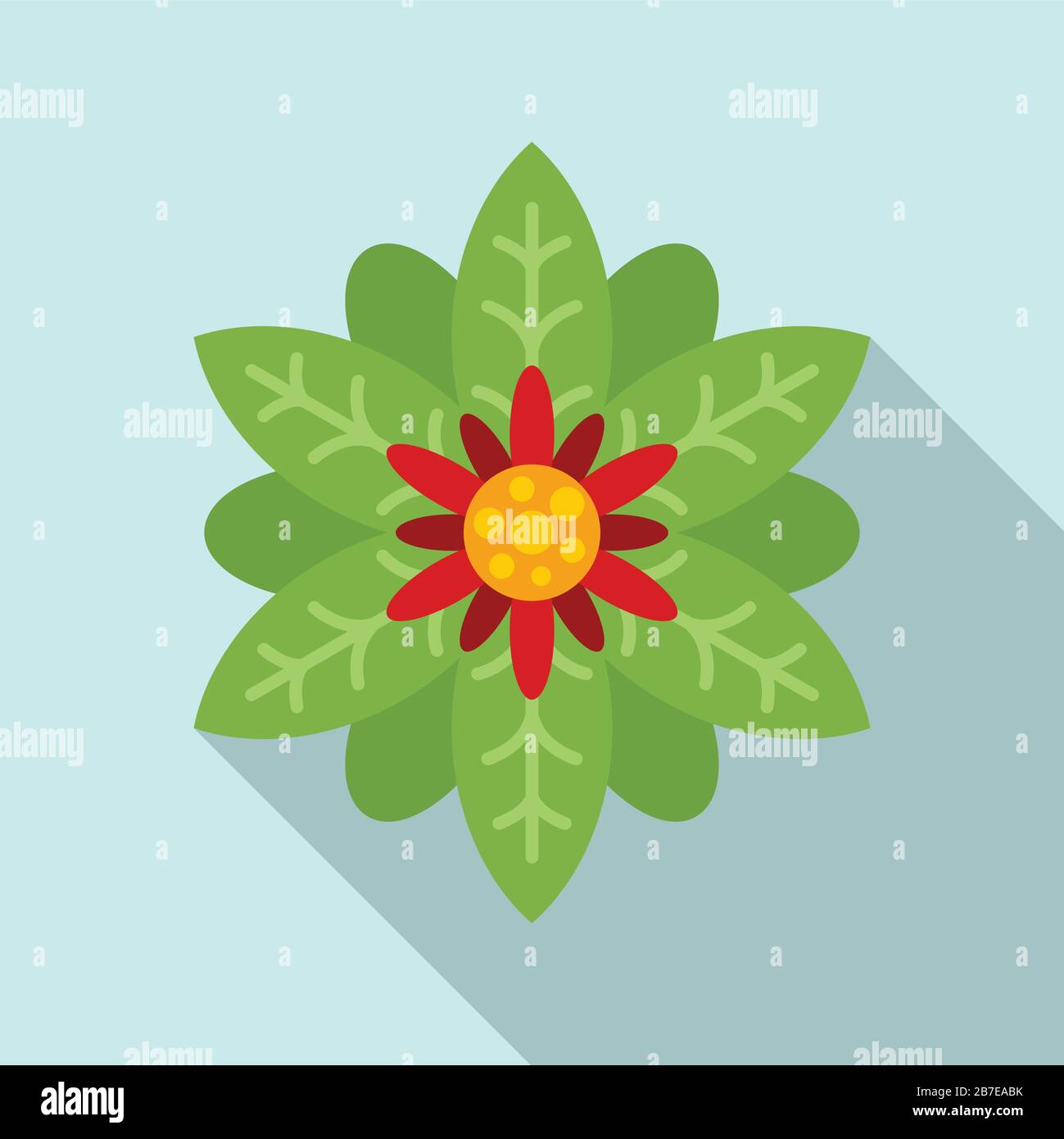Poinsettia plant icon. Flat illustration of poinsettia plant vector ...