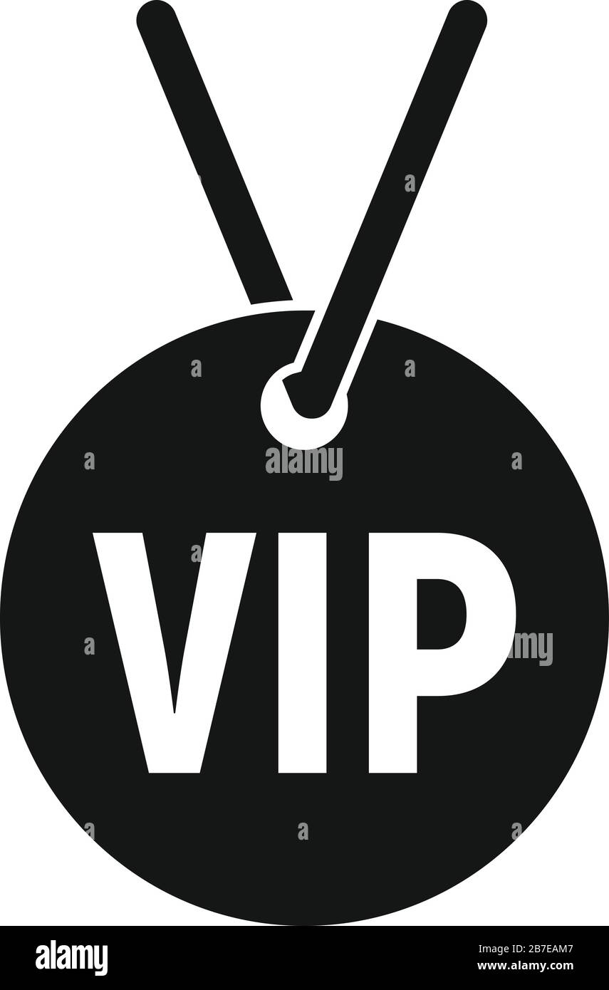 Vip necklace icon. Simple illustration of vip necklace vector icon for ...