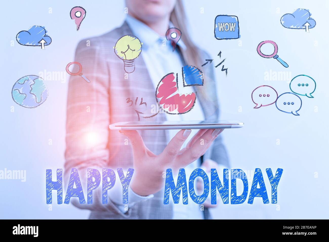 Word writing text Happy Monday. Business photo showcasing telling that ...