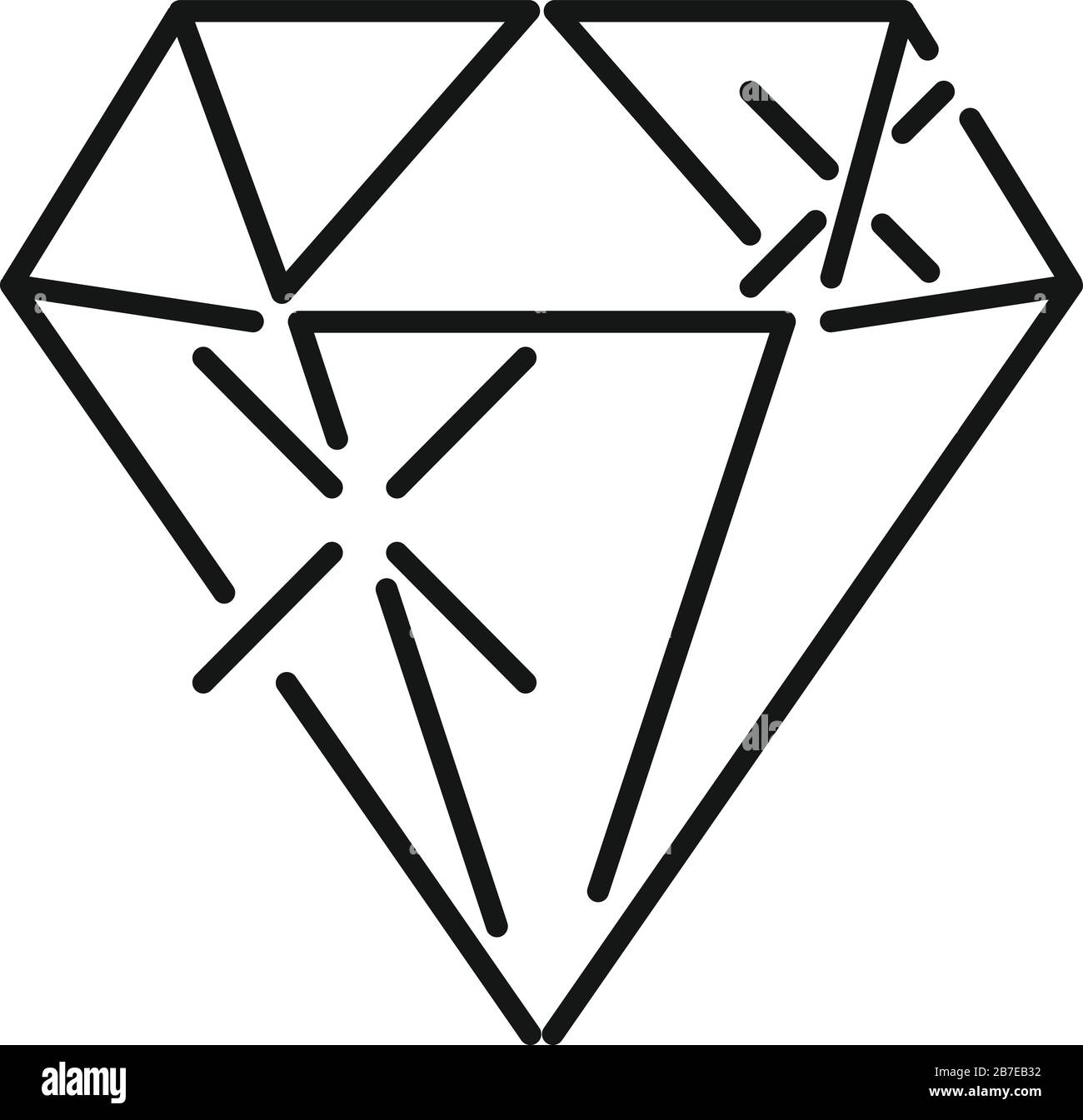 Shiny diamond icon. Outline shiny diamond vector icon for web design ...