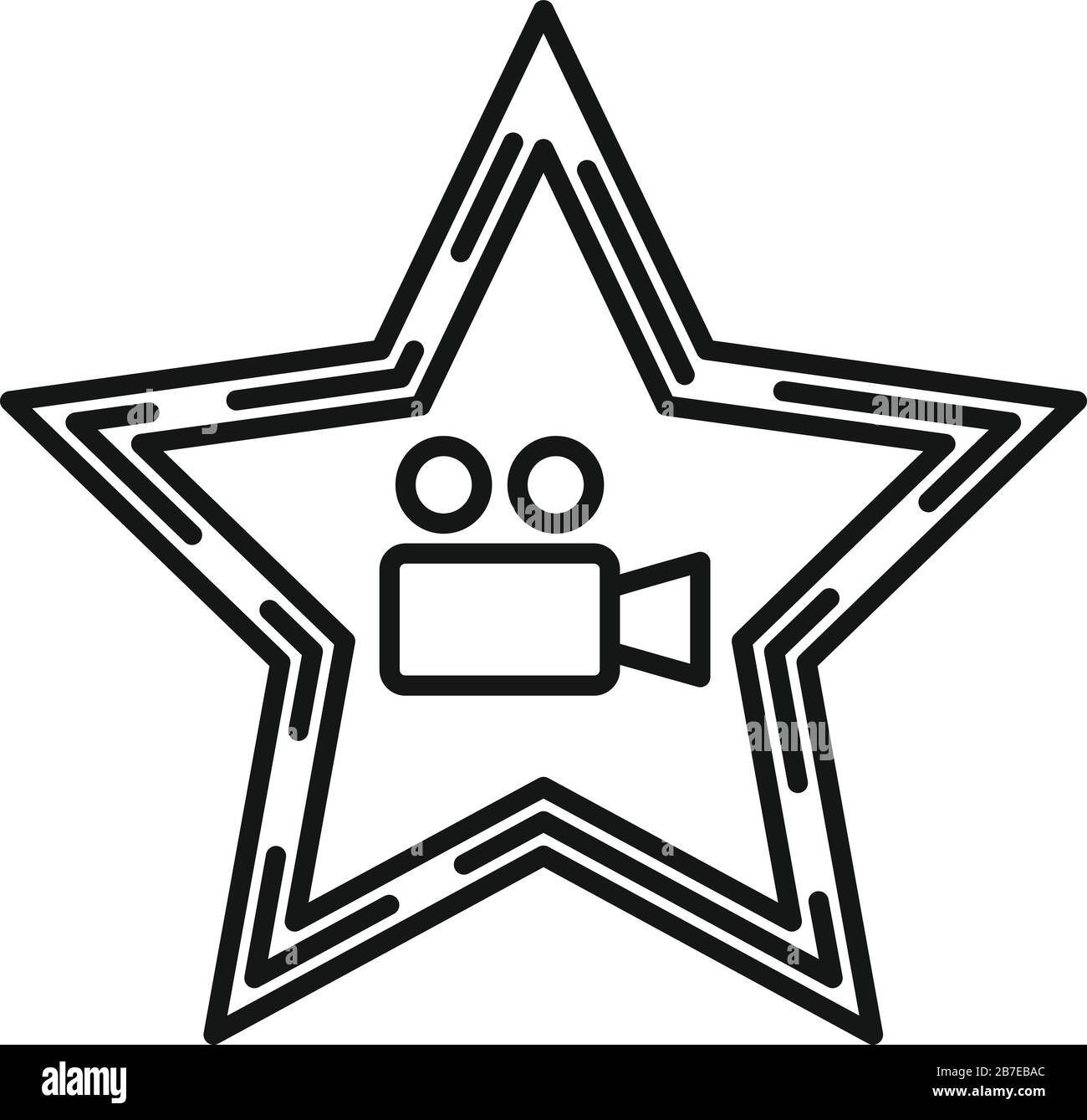 Star video camera icon. Outline star video camera vector icon for web ...