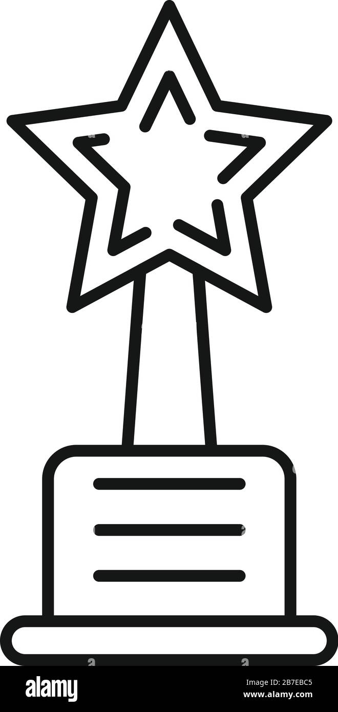 Celebrity star cup icon. Outline celebrity star cup vector icon for web ...