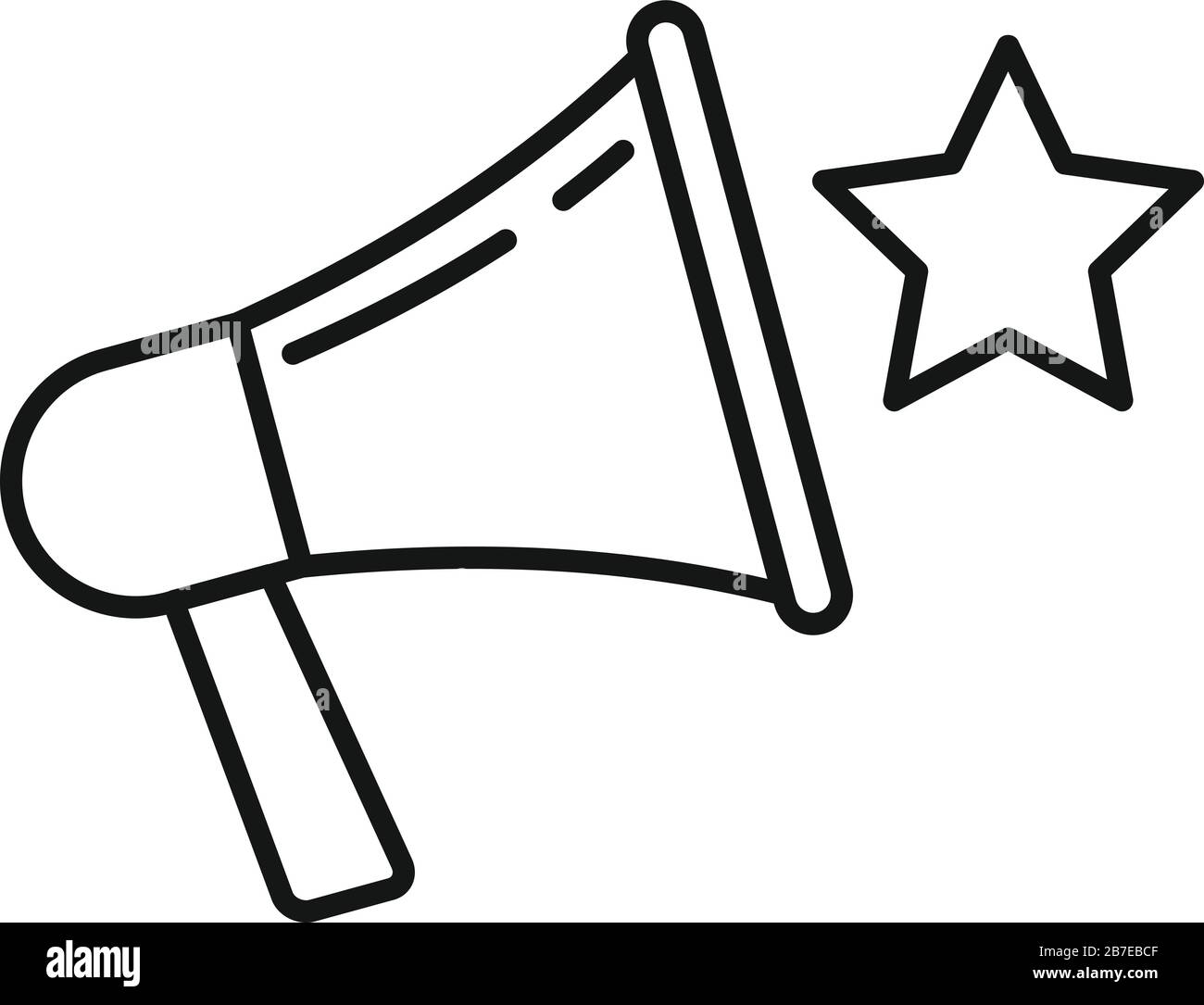 Celebrity megaphone icon. Outline celebrity megaphone vector icon for ...