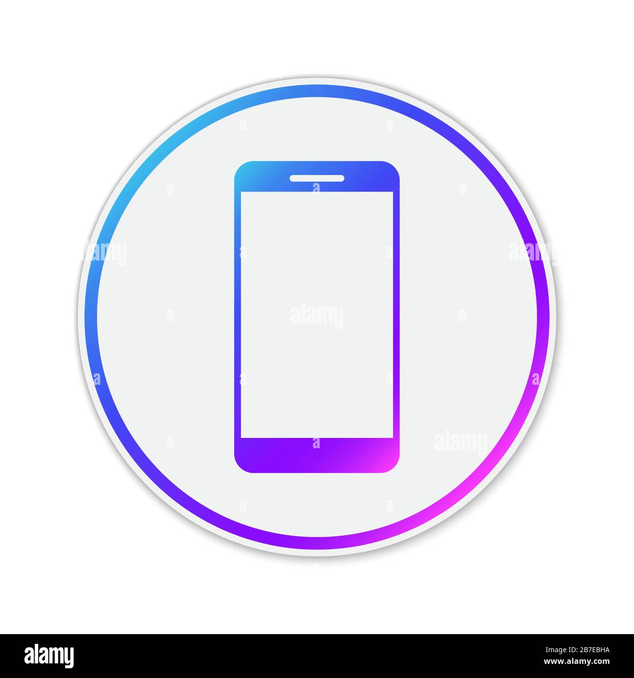 Vector Phone icon. Paper sticker with shadow. Colorful Phone isolated ...