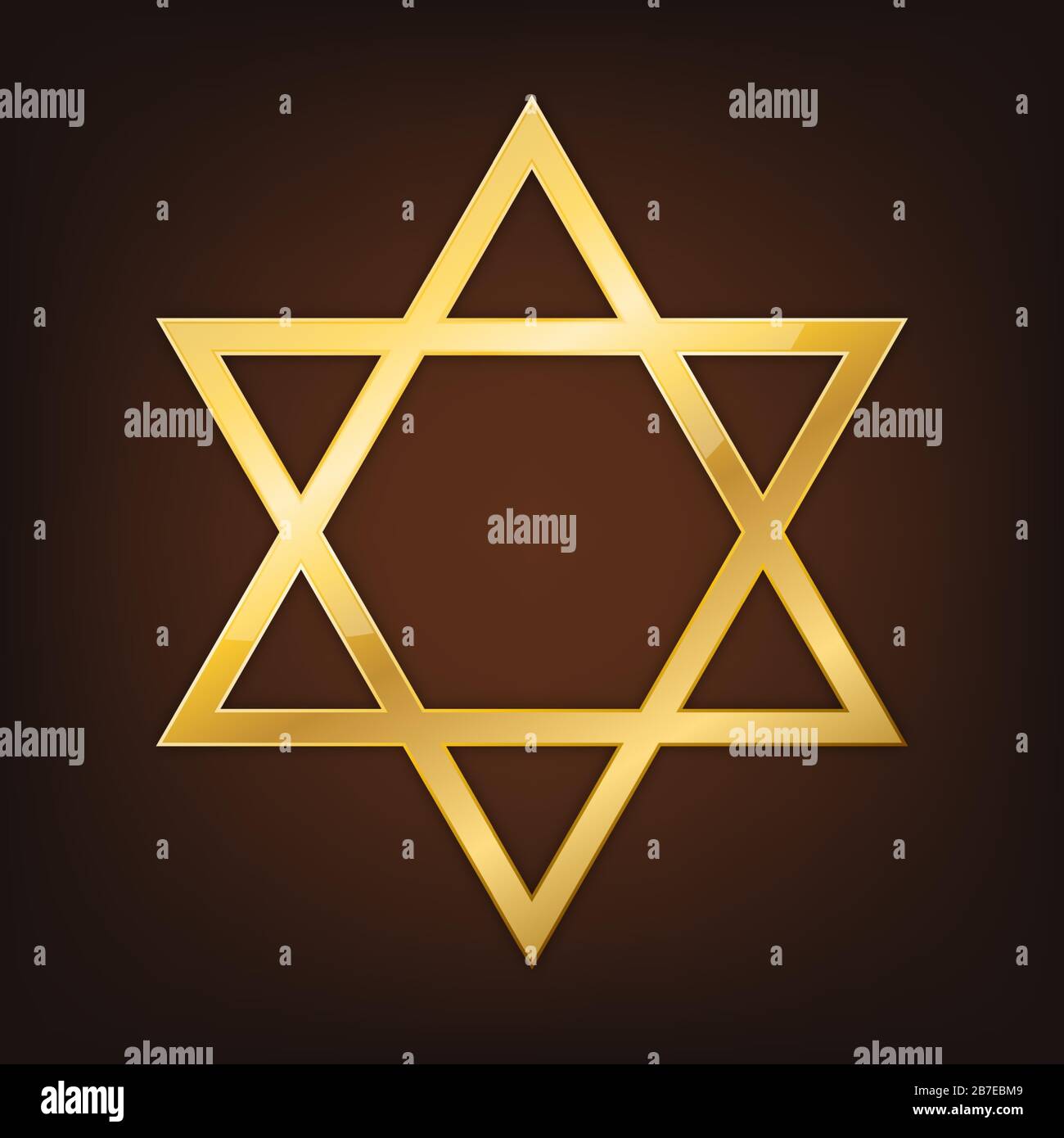 Gold Star of David. Vector Star icon. Metal Jewish Star Stock Vector ...
