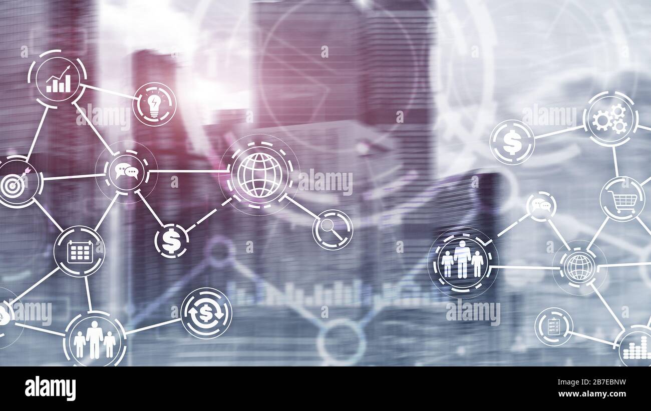 Industry business virtual diagram on city background Stock Photo - Alamy Industry business virtual diagram on city background Stock Photo - Alamy