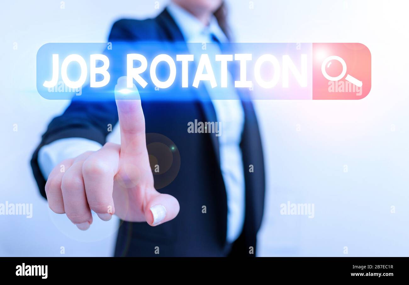 Handwriting text Job Rotation. Conceptual photo the practice of moving ...