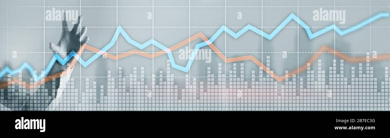 Red and blue growth chart. Concept of stock and exchange Stock Photo ...