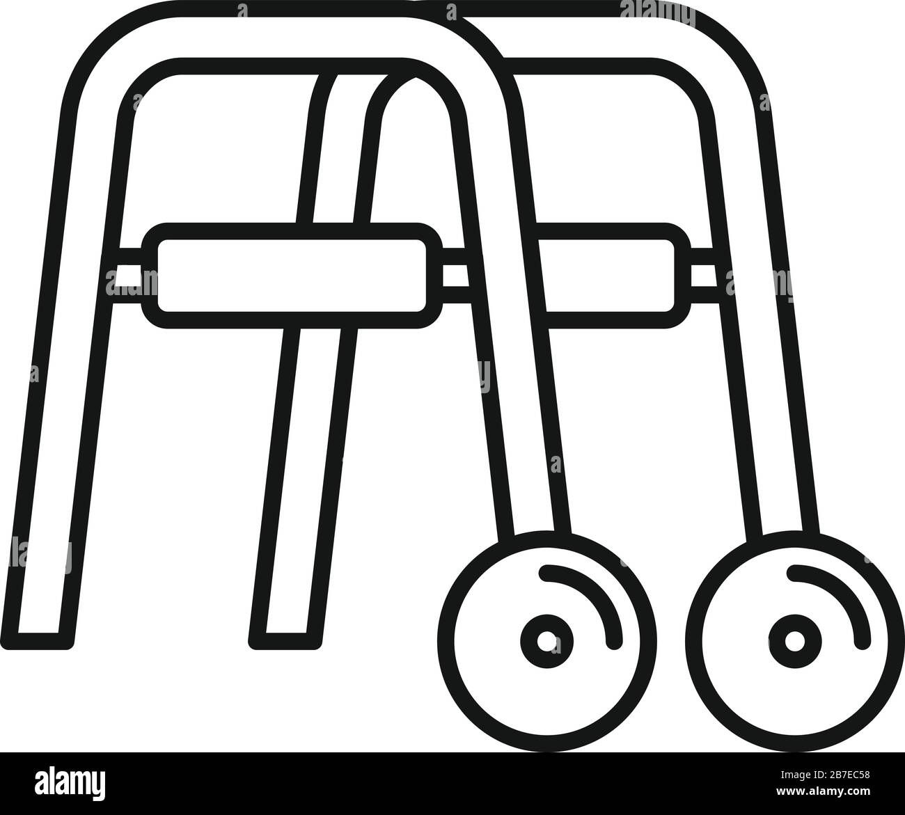 Metal walker icon. Outline metal walker vector icon for web design ...