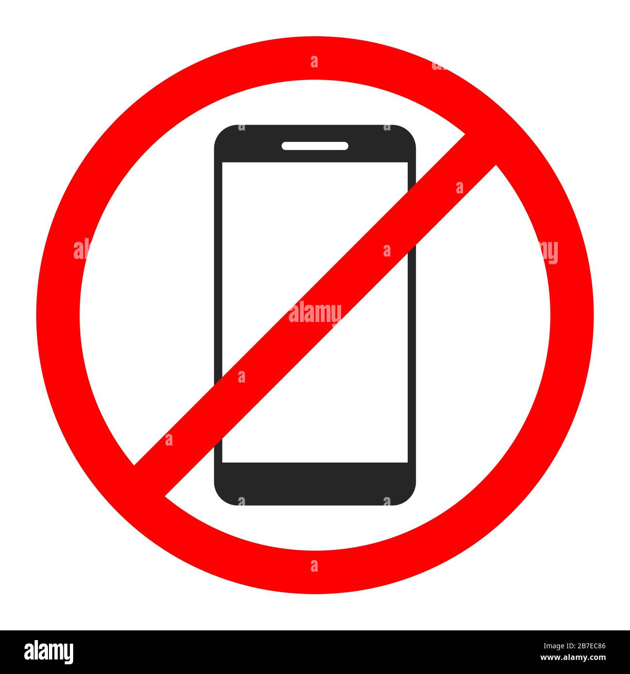 Stop Phone sign isolated. Forbidden Smartphone sign. Sign of ...