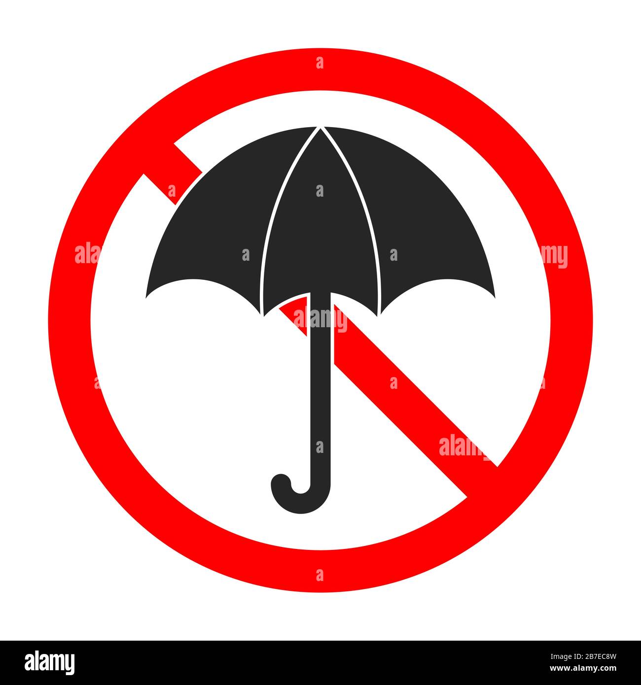 Forbidden umbrella sign. Stop umbrella sign isolated. Sign of ...