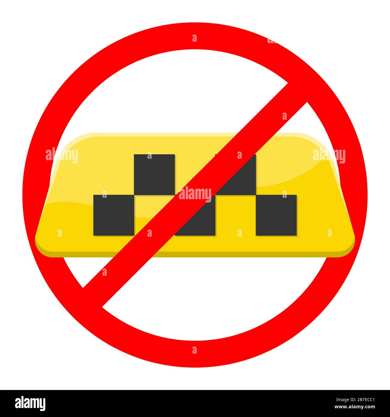 Car taxi forbidden sign. Sign of prohibition Taxi. Taxi car roof sign ...