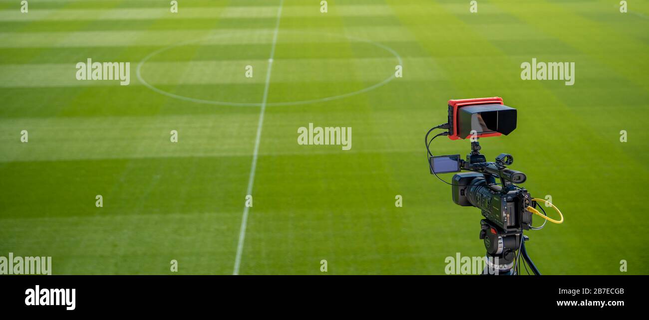 Camera for video recording and transmission during football match hi ...