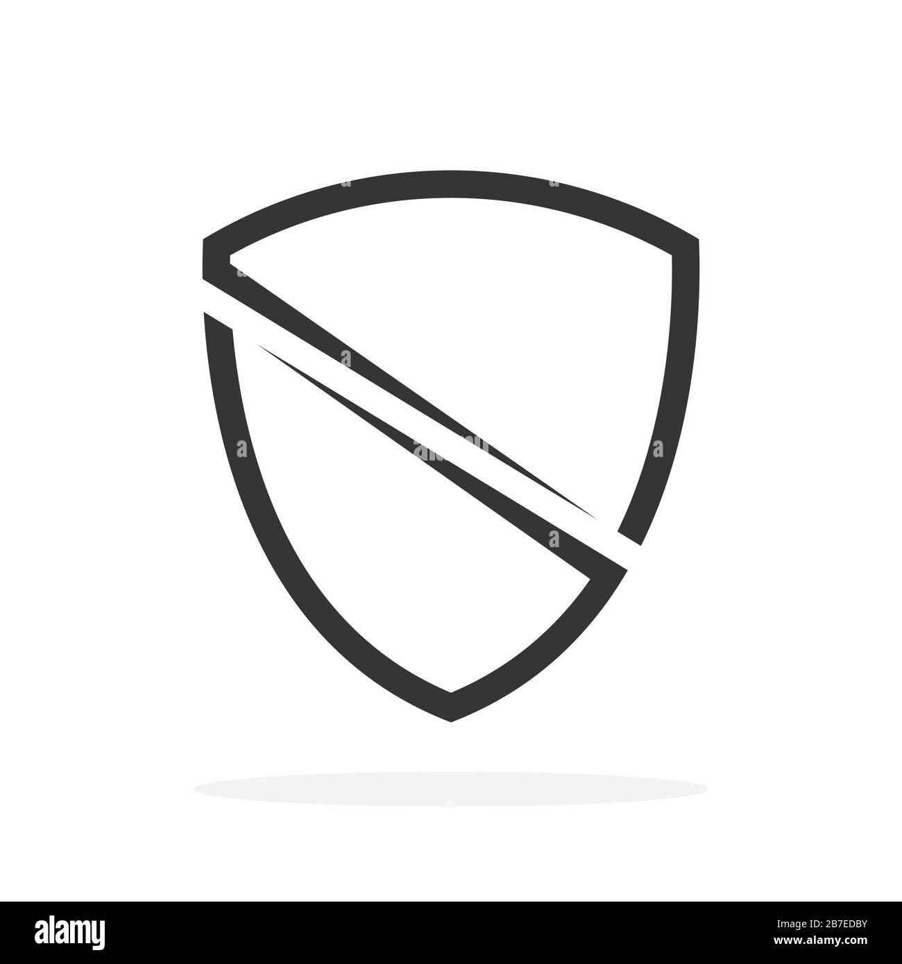 Black vector shield icon. Shield in flat style. Abstract Shield icon ...