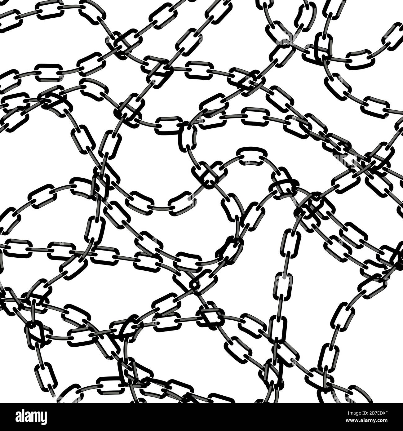 Set of Different Metal Chains Isolated on White Background. Metallic ...