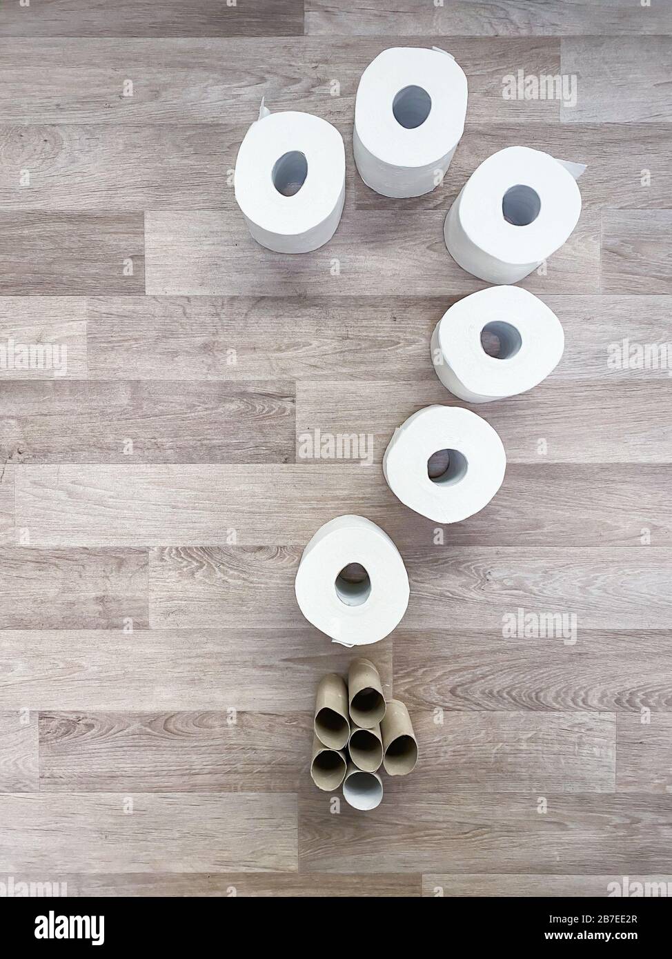 Toilet paper in shape of question mark conceptual background Stock ...