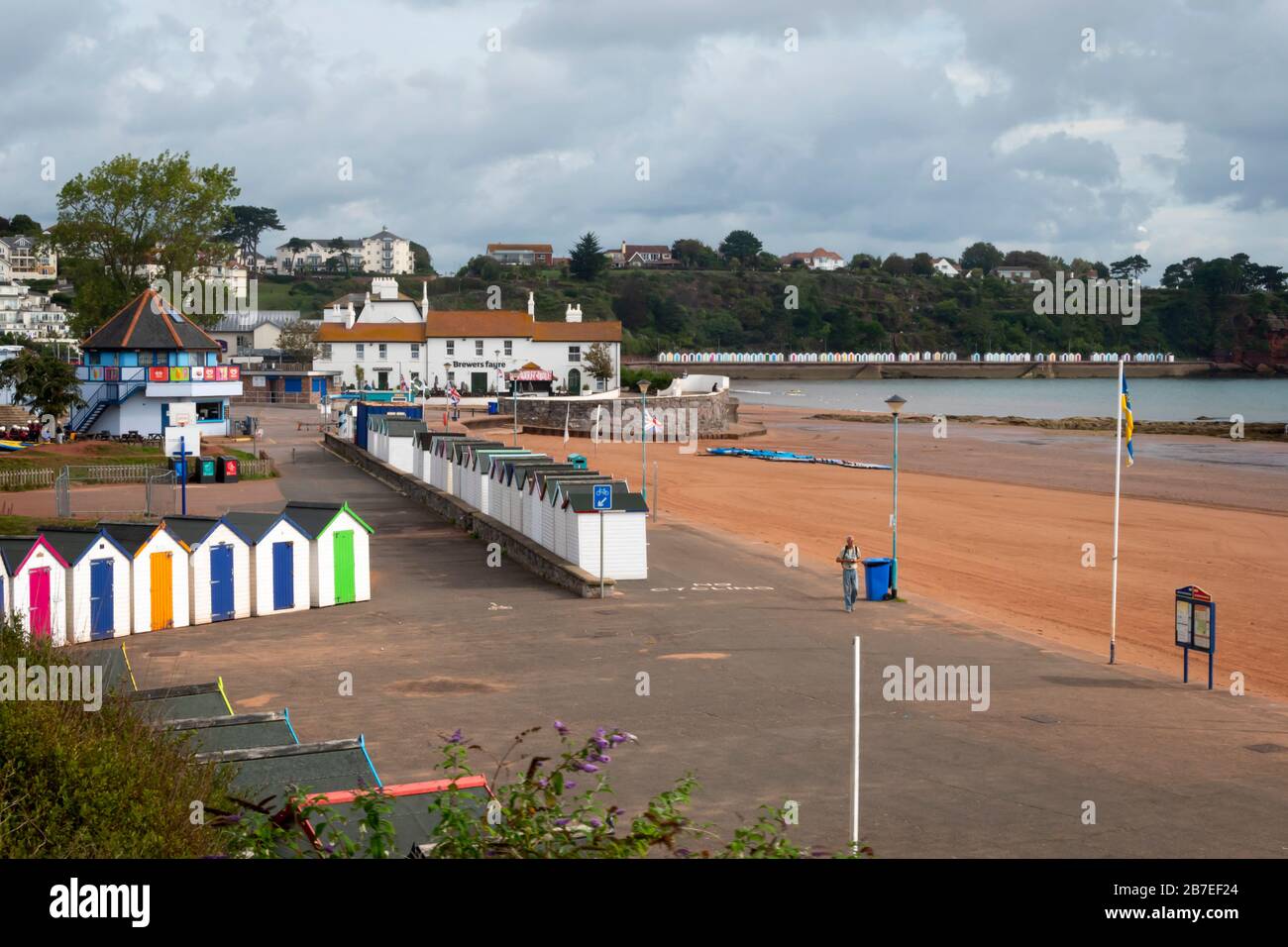 Changing sheds, or beach huts, at Painton, Devon, England Stock Photo ...