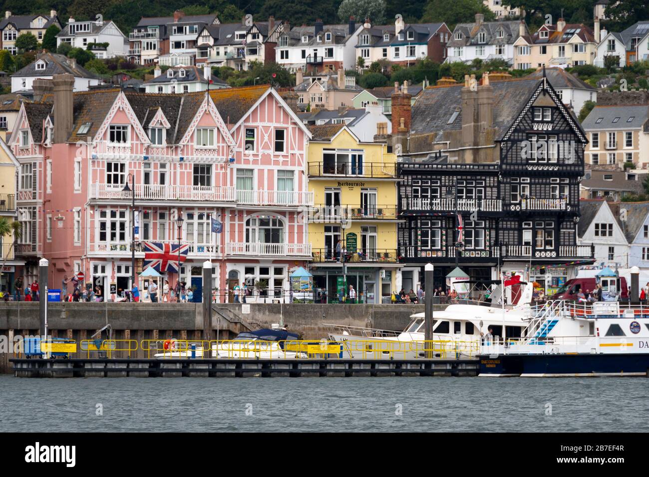 Old buildings on riverside at Dartmouth, Devon, England Stock Photo - Alamy