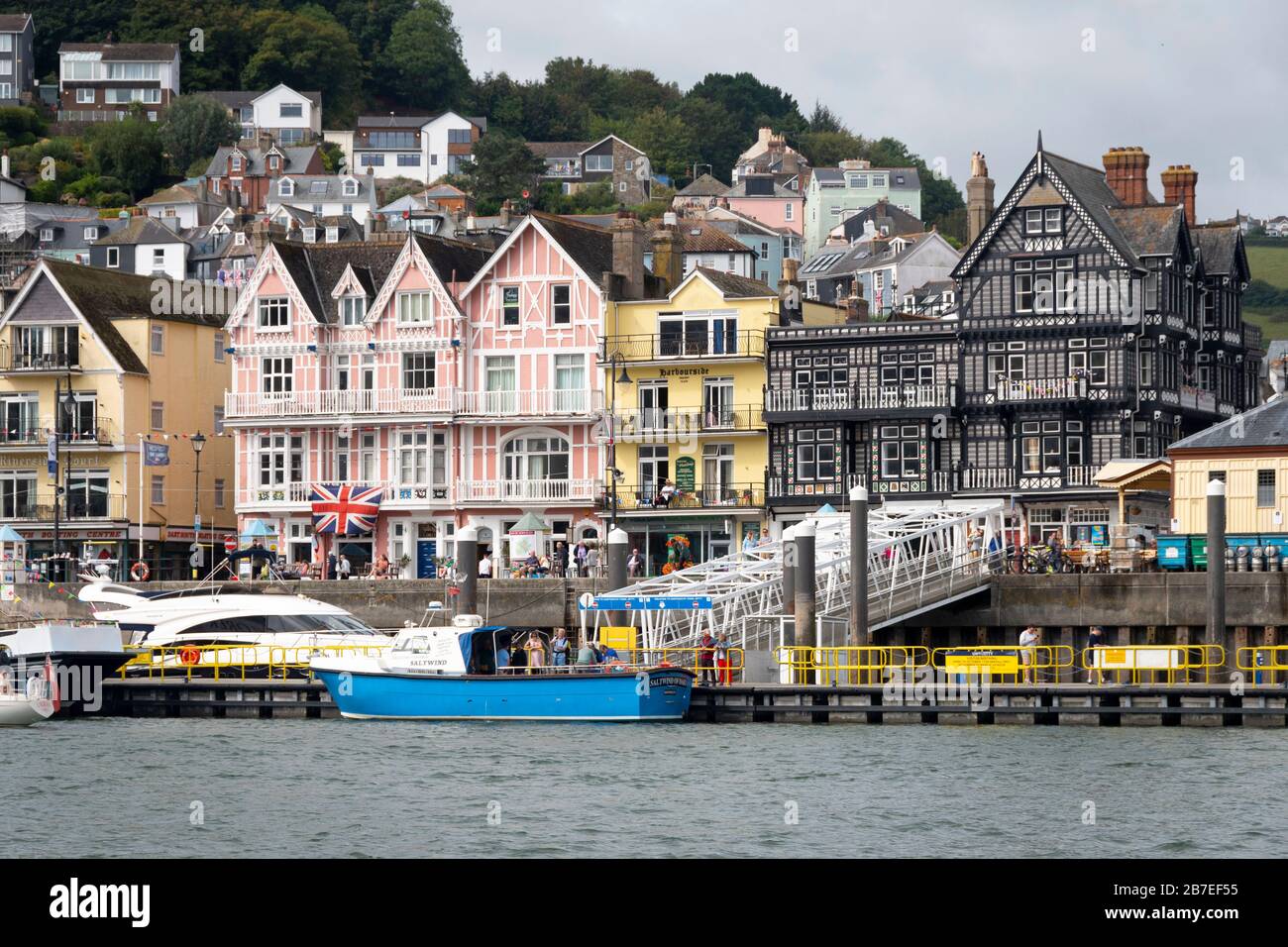 Old buildings on riverside at Dartmouth, Devon, England Stock Photo - Alamy