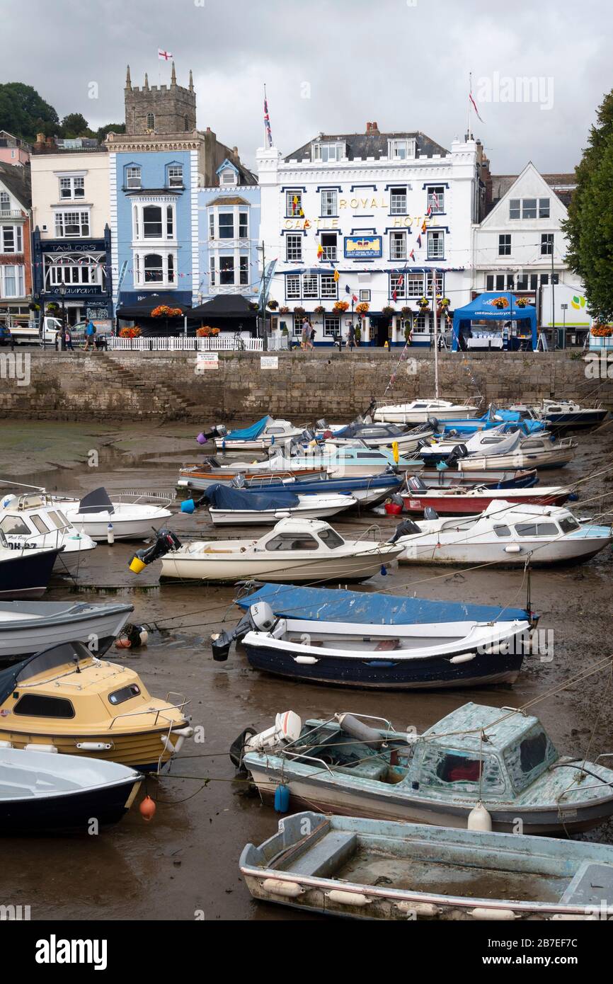 Boat harbour in Dartmouth town centre, Devon, England Stock Photo - Alamy