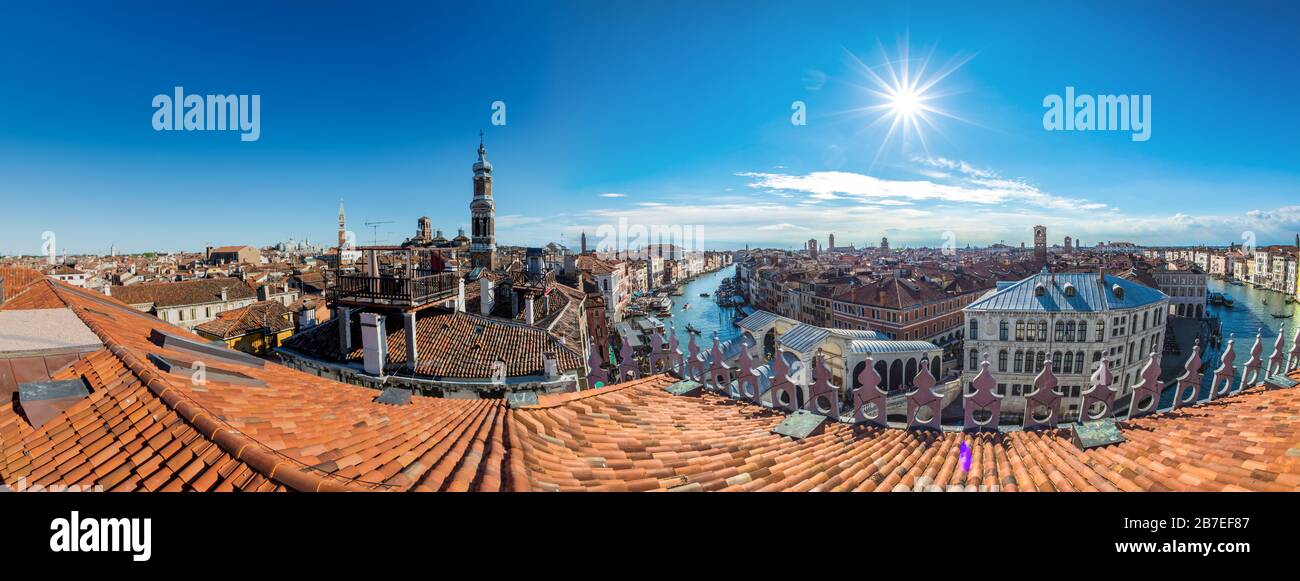Venice, Italy - MAY 16, 2019: Panorama of Venice from a bird's eye view ...