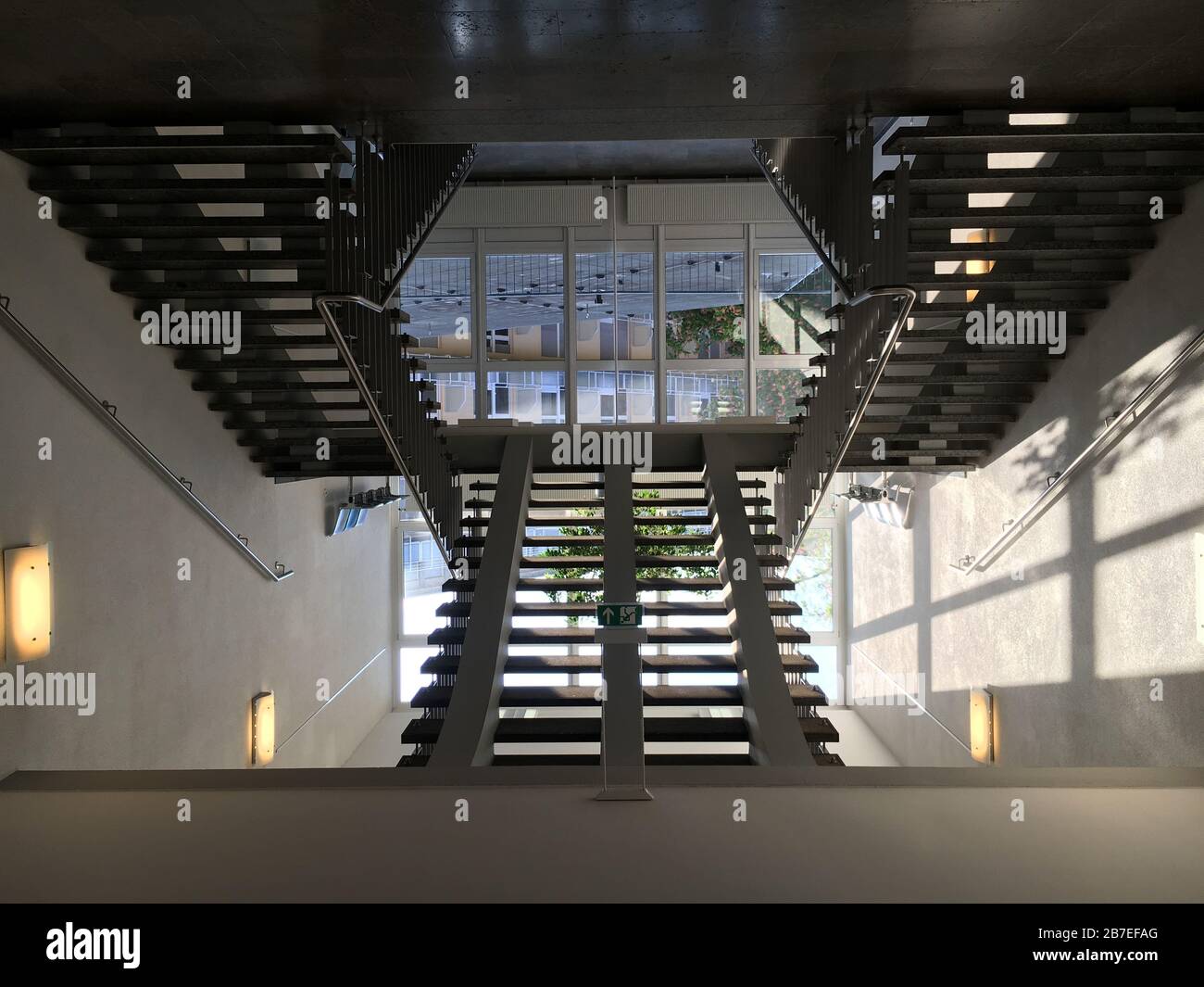 Staircases of a building leading to the next floor Stock Photo - Alamy