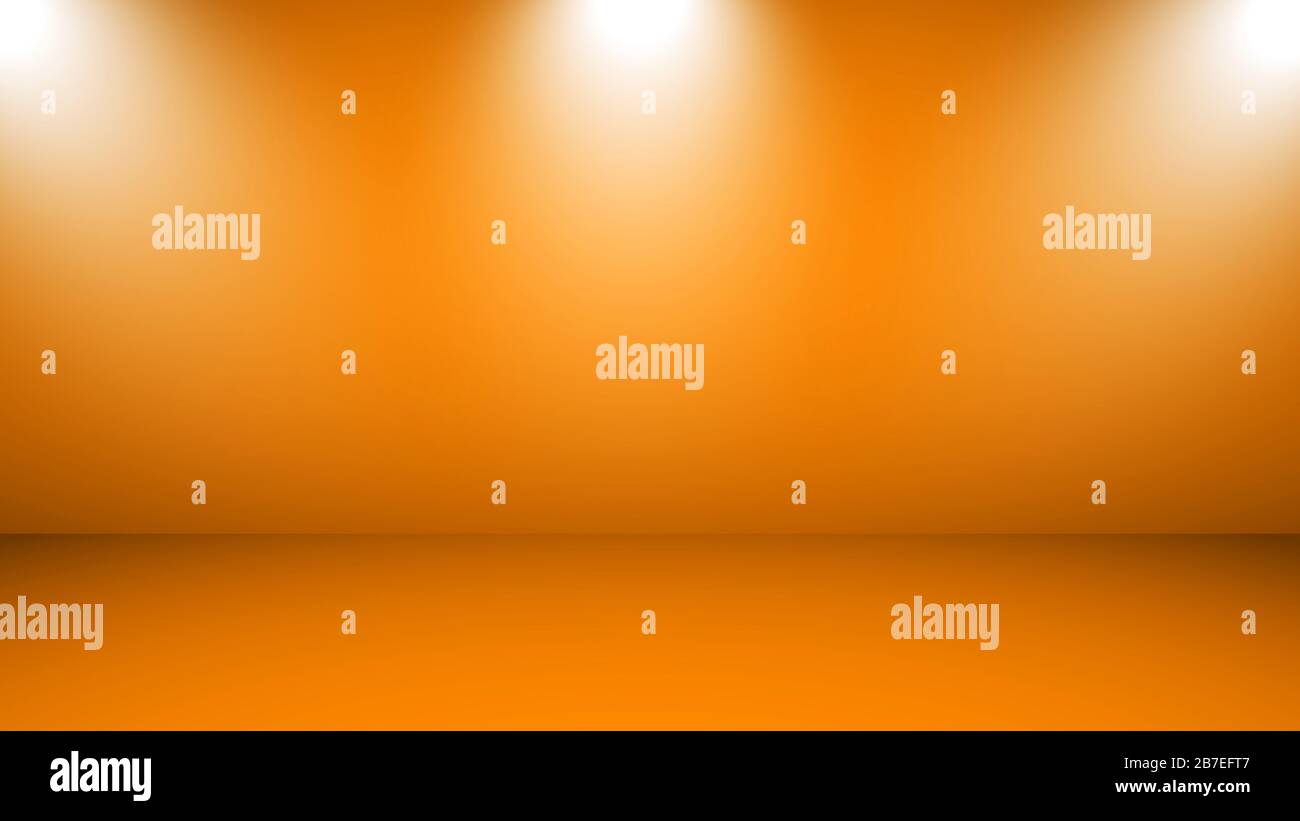 Empty floor backdrop orange room studio gradient spotlight backdrop ...