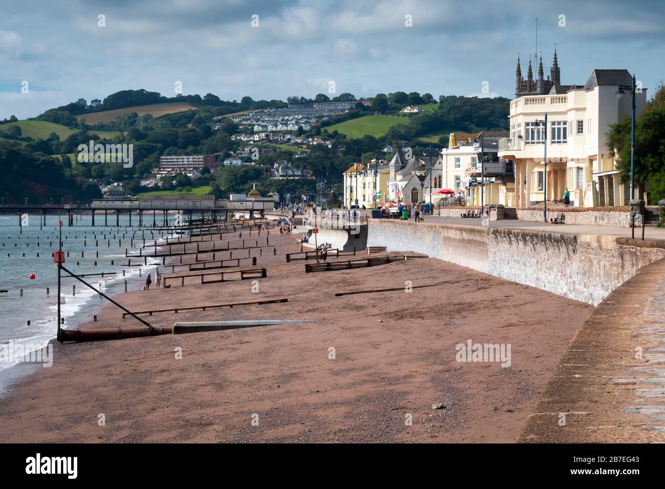 Beach and waterfront, Teignmouth, Devon, England Stock Photo - Alamy