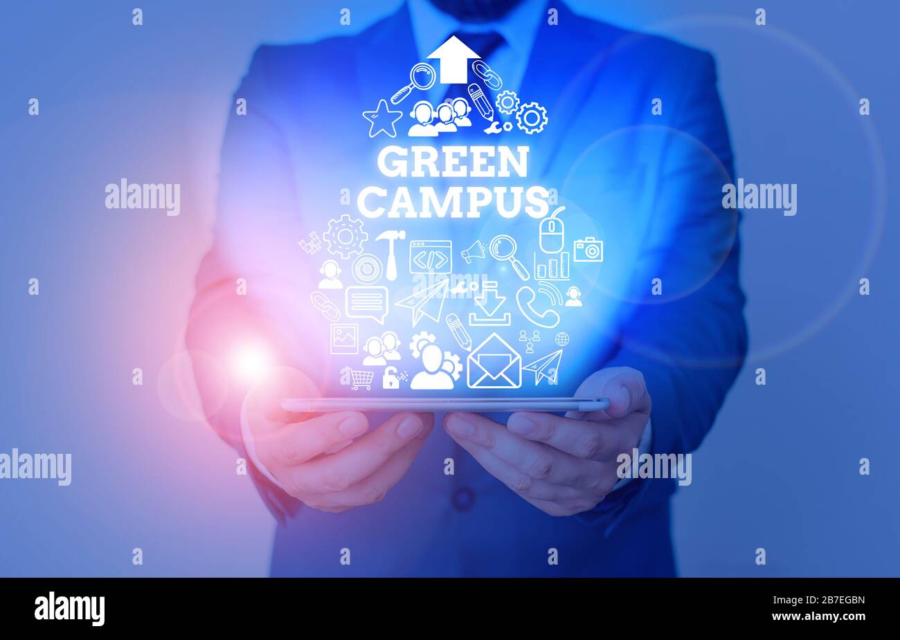 Text sign showing Green Campus. Business photo showcasing sustainable ...