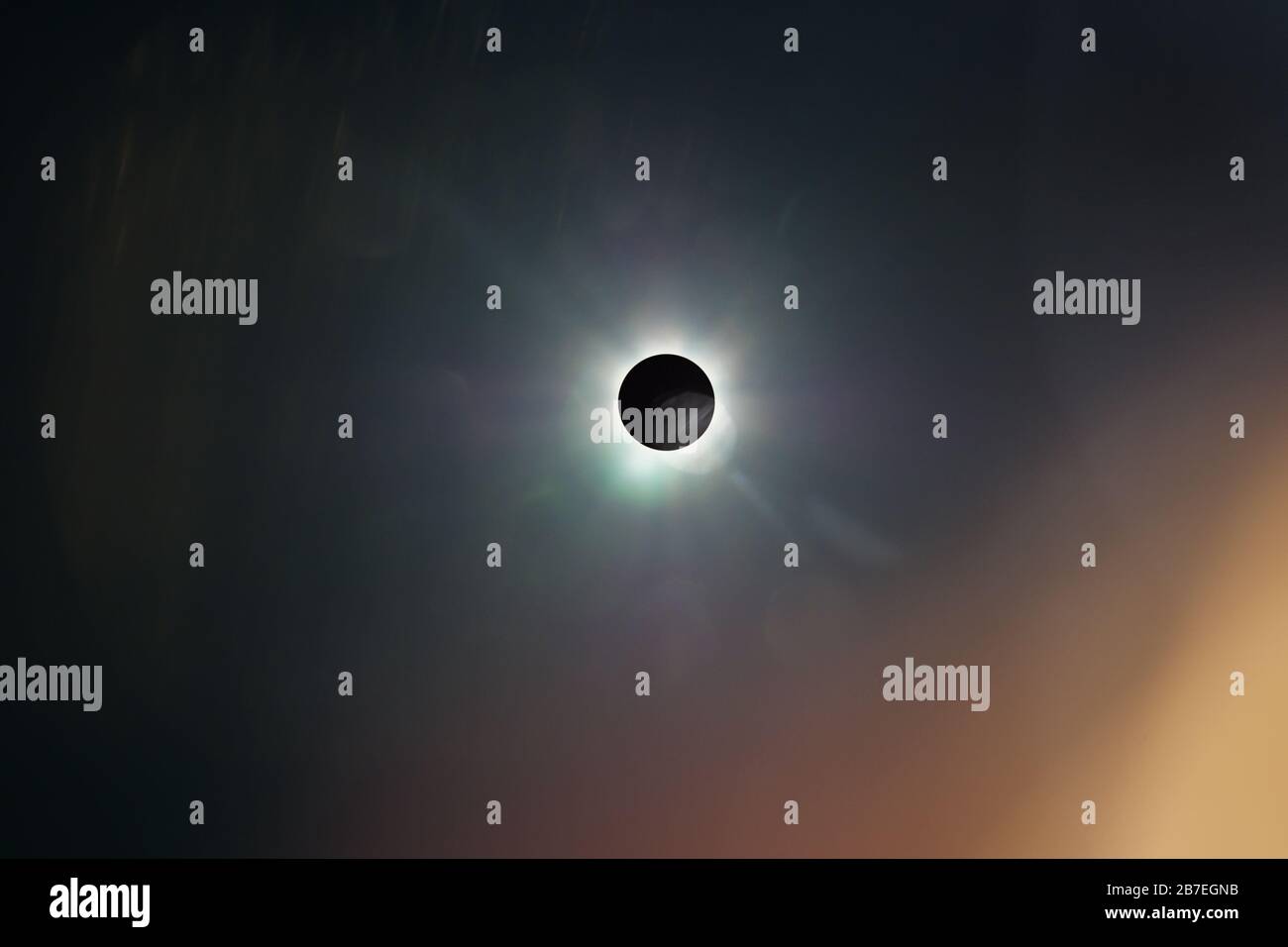 Wide angle shot of a solar eclipse in the sky Stock Photo - Alamy