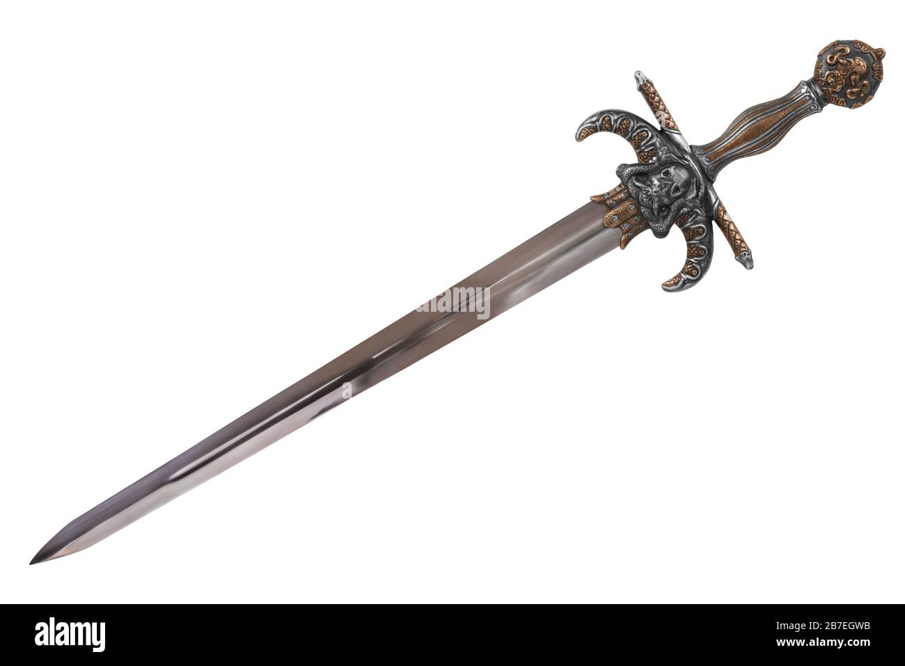Sword disposed by diagonal, isolated on white background. Cut out Stock ...