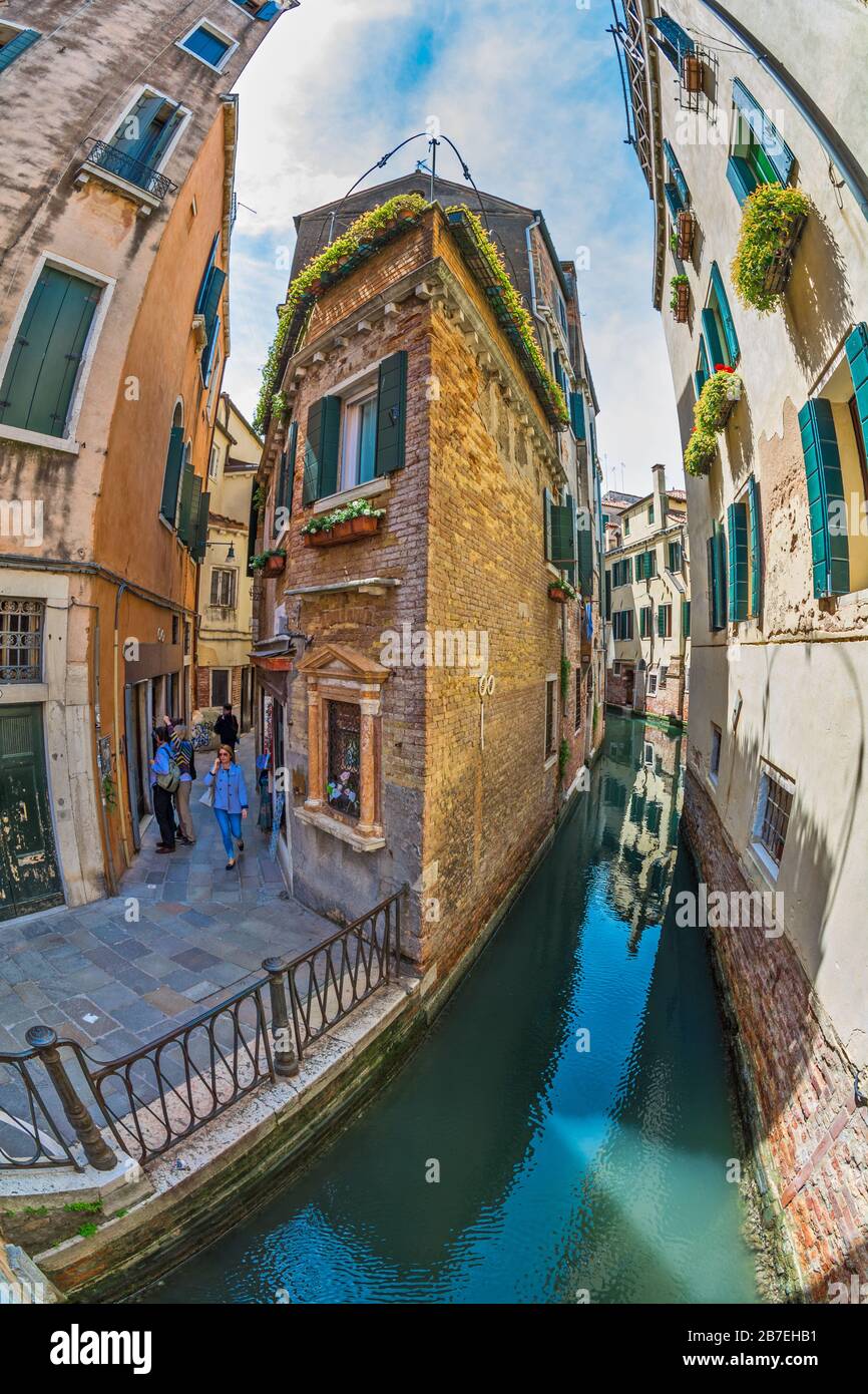 Venice, Italy - MAY 17, 2019: Tangled infrastructure in Venice ...