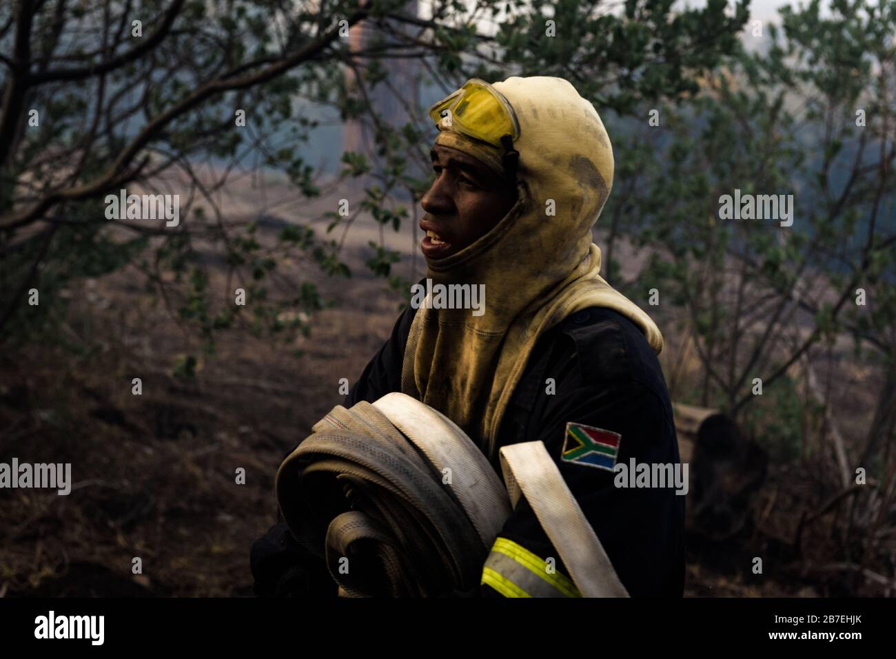 South africa burning fire flag hi-res stock photography and images - Alamy