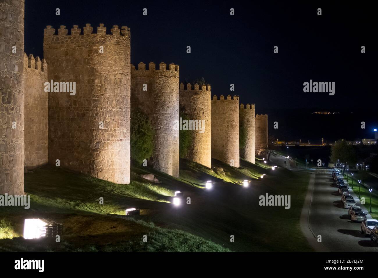 Stone walls of Avila castle in Avila, Spain Stock Photo - Alamy
