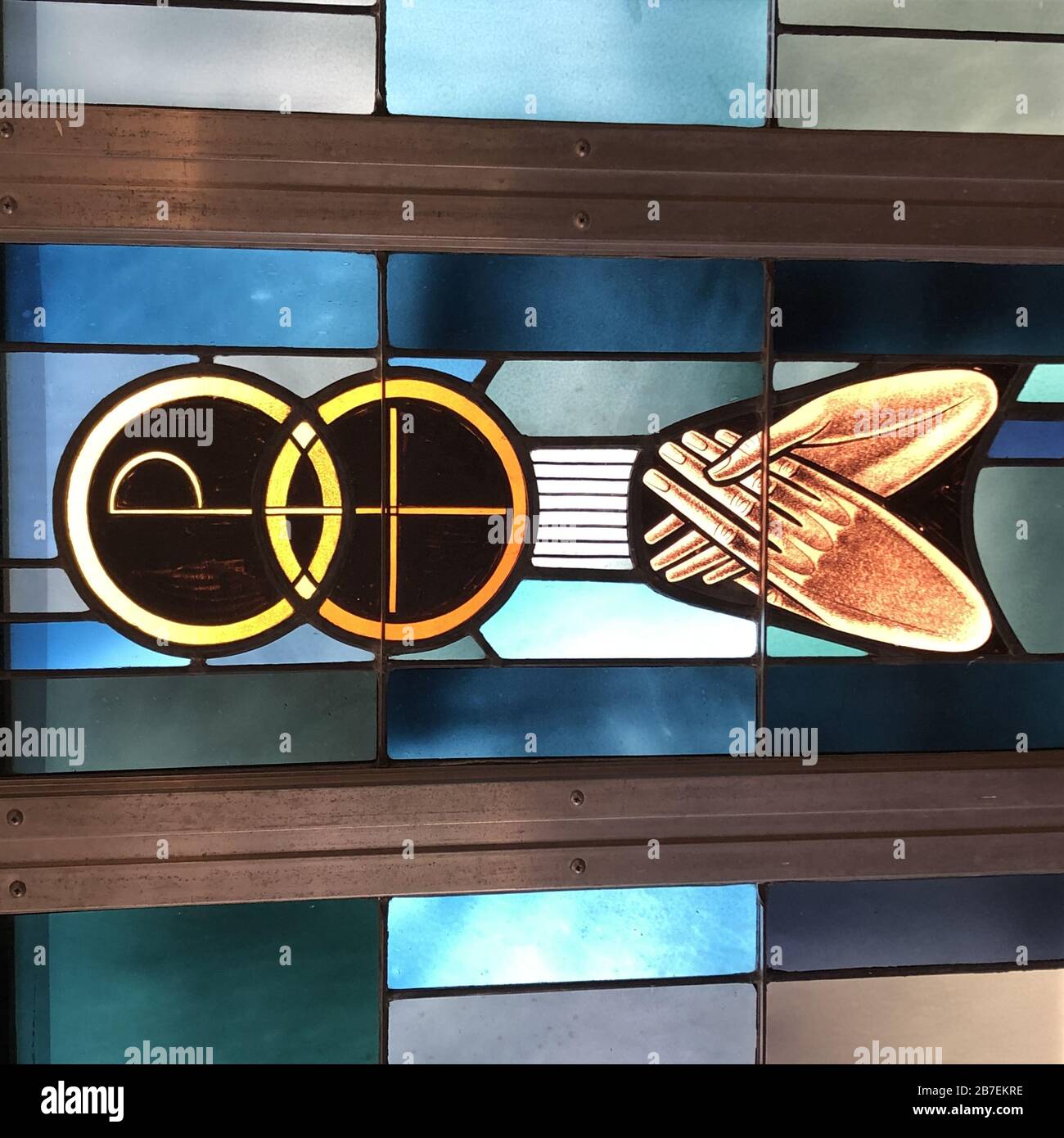 BILOXI, UNITED STATES - Jun 14, 2019: Stained Glass window ...