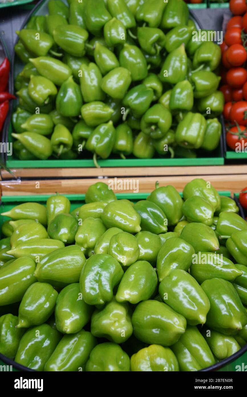 fruits and vegetables at organic fair stock photo Stock Photo - Alamy