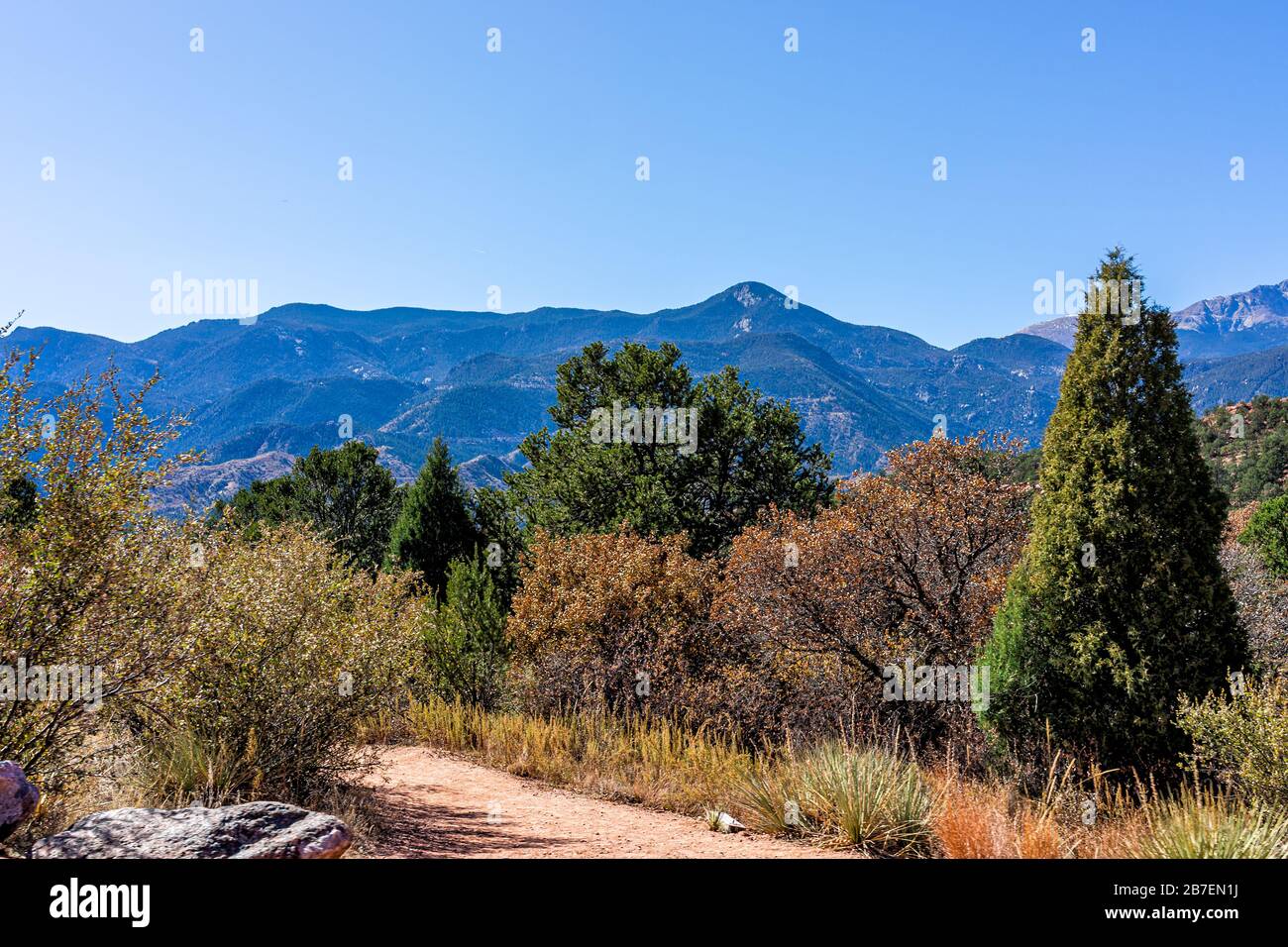 Colorado Springs, USA Landscape view from the Garden of the Gods in ...