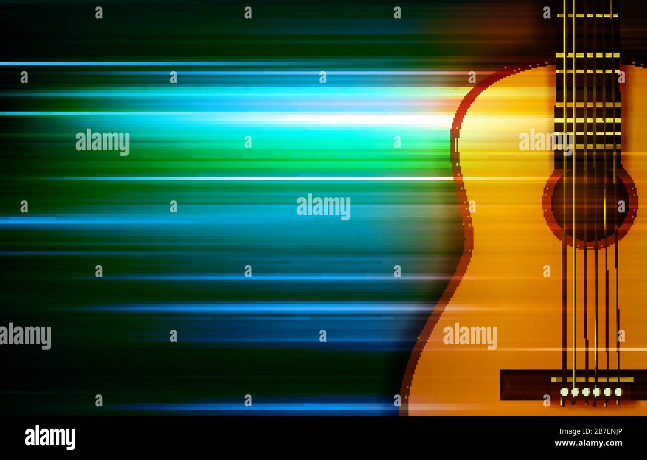 abstract green blur music background with acoustic guitar Stock Vector ...