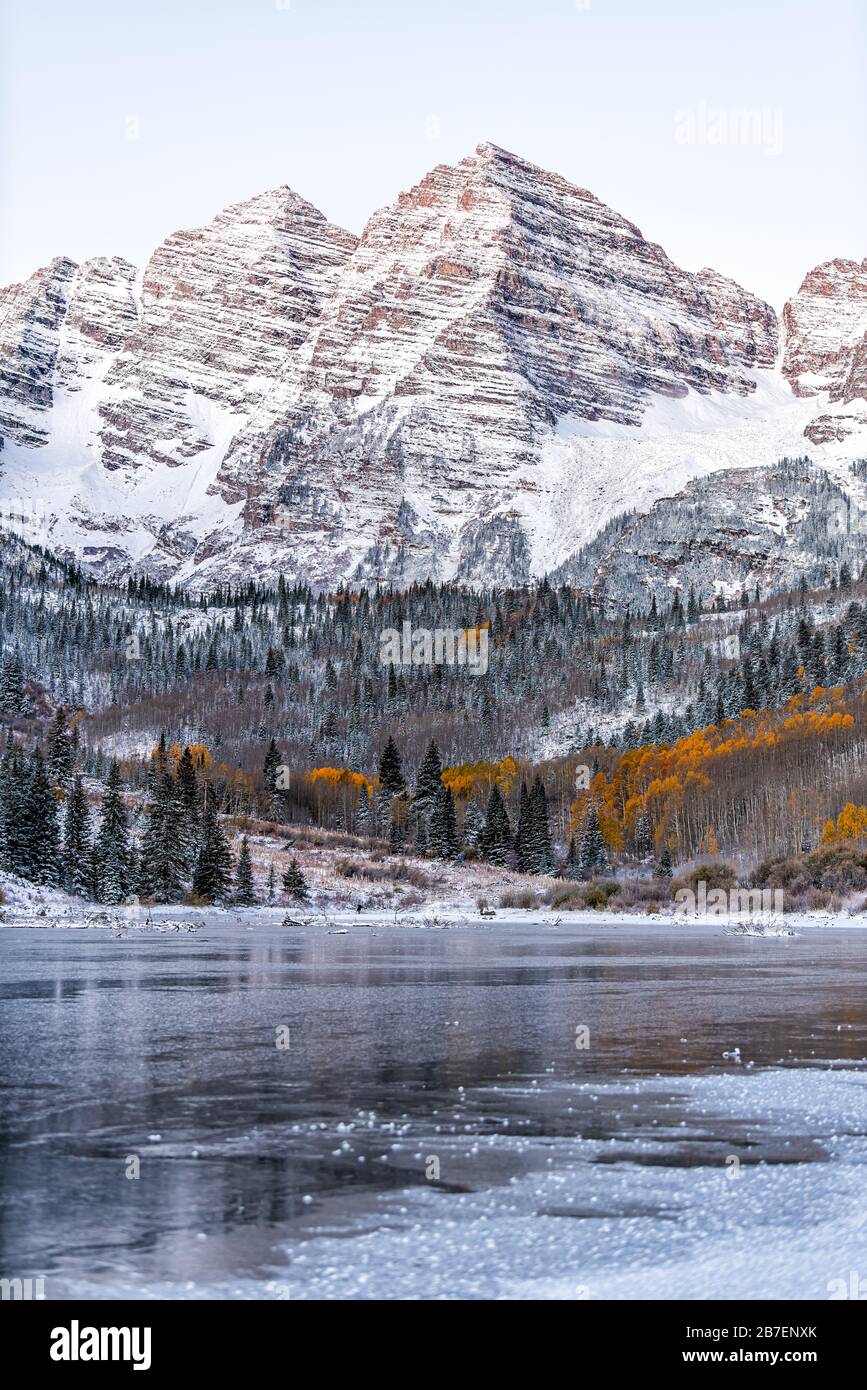 Aspen Maroon Bells Winter High Resolution Stock Photography and Images ...