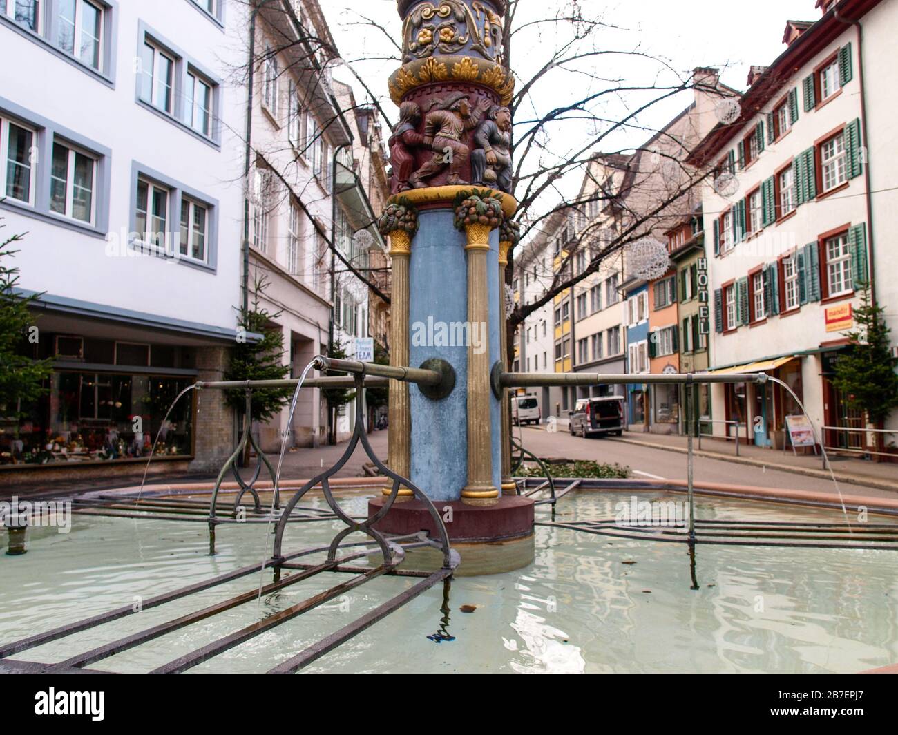 Basel, Switzerland - 2017, December 17: Ornamental statues in the ...