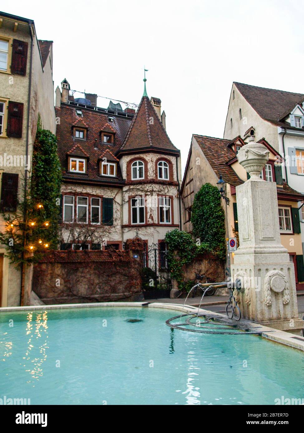 Basel, Switzerland - 2017, December 17: Historic city center and ...